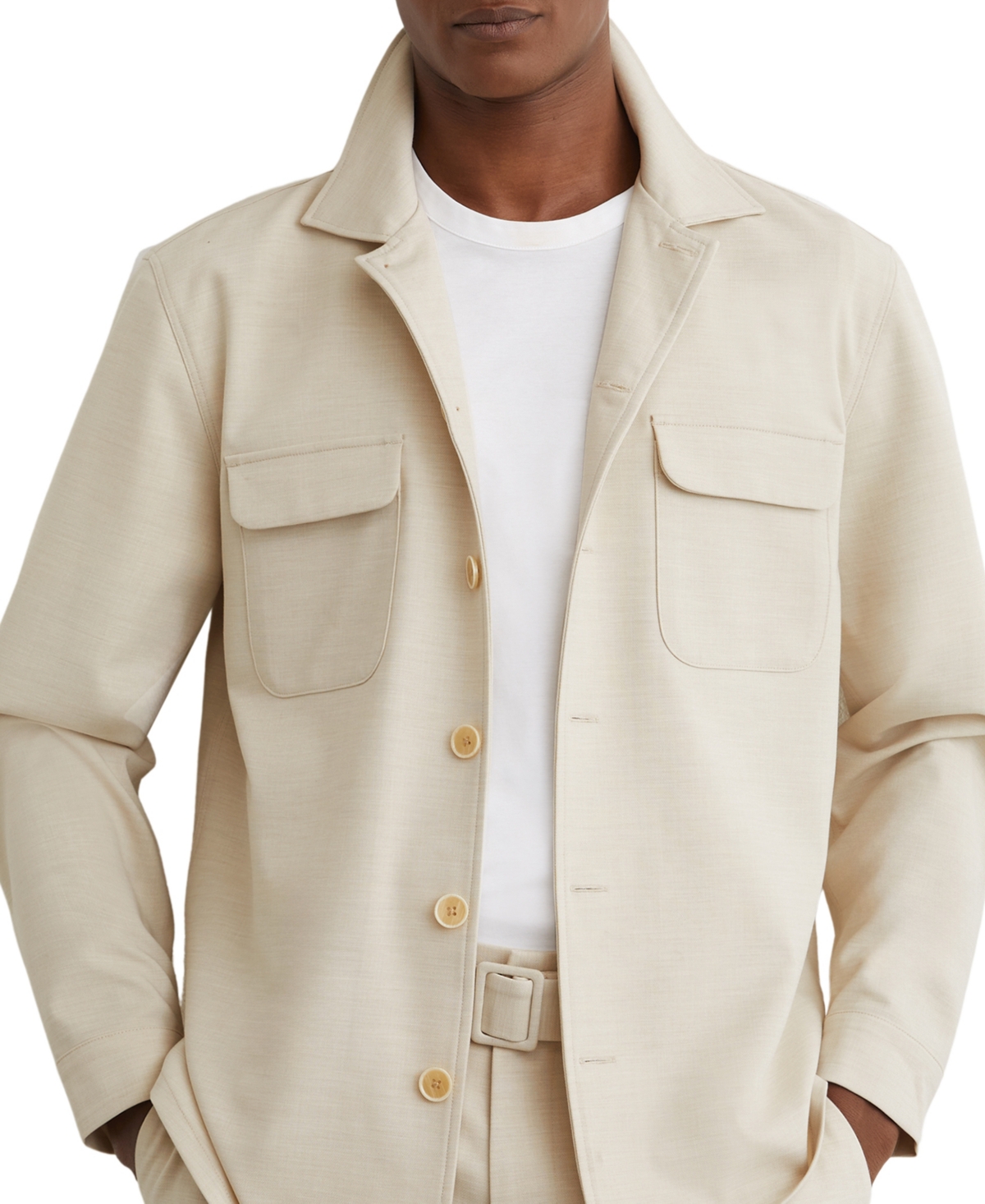 Click here for Reiss Mens Peshi Twin-Pocket Button-Through Oversh... prices