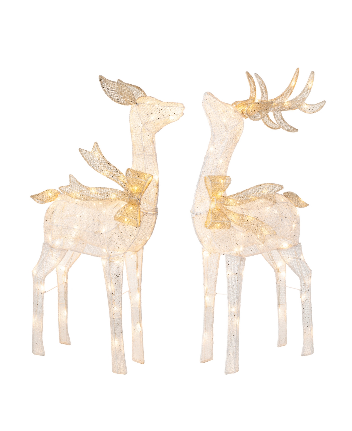 Click here for Glitzhome Christmas 3D Glittered Fabric Reindeer D... prices