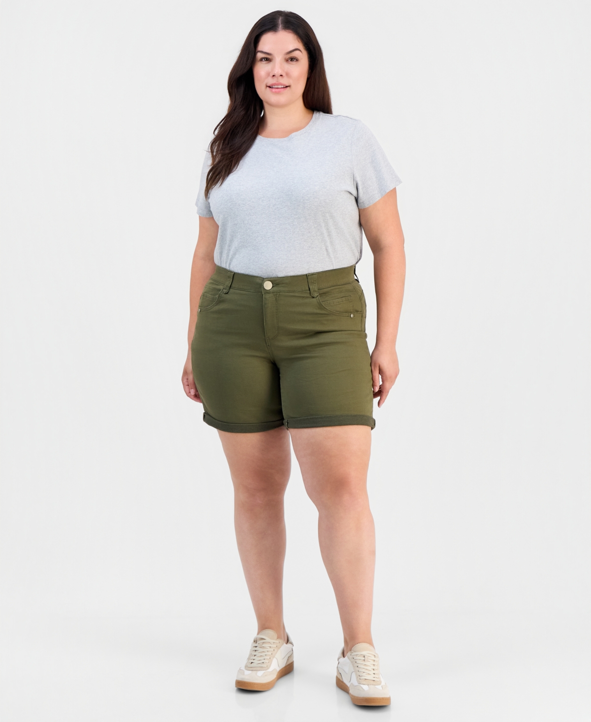 Click here for Democracy Trendy Plus Size AbSolution Mid-Rise Sho... prices