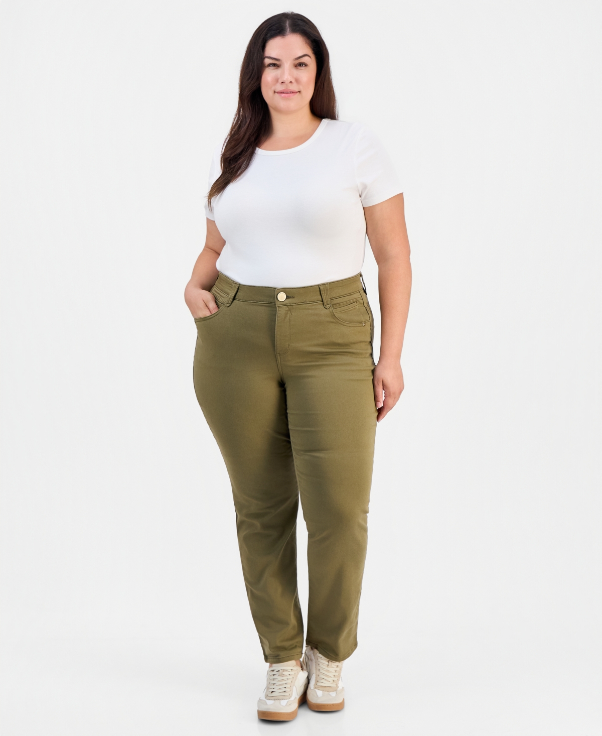 Click here for Democracy Trendy Plus Size AbSolution Straight-Leg... prices