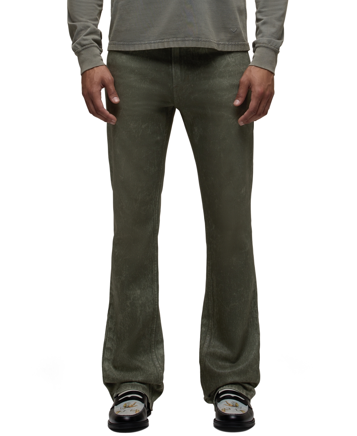 Click here for Hudson Jeans Mens Walker Kick Flare Zip-Fly Slim-F... prices