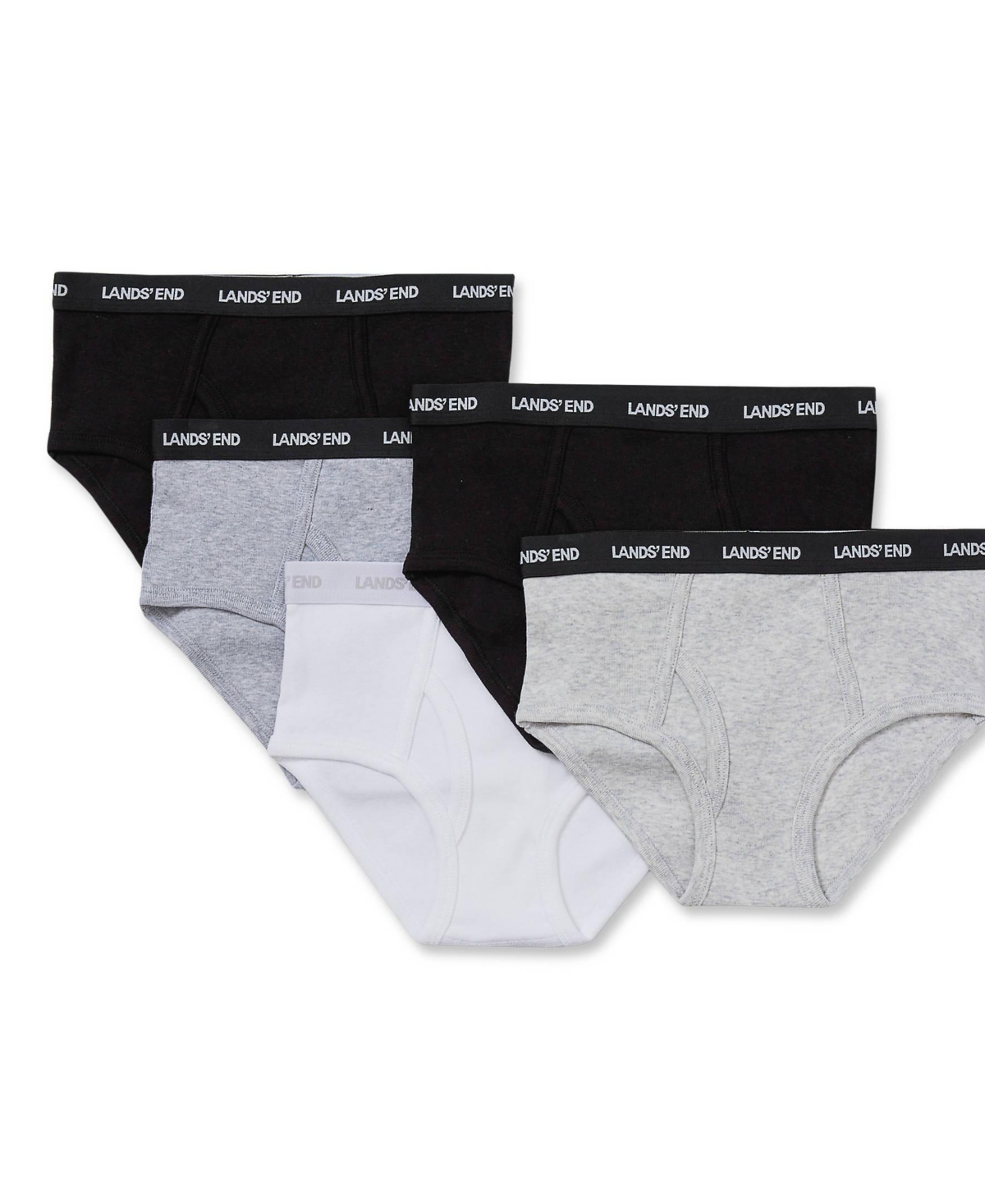 Click here for Lands End Boys Underwear Briefs 5 Pack - White/gra... prices