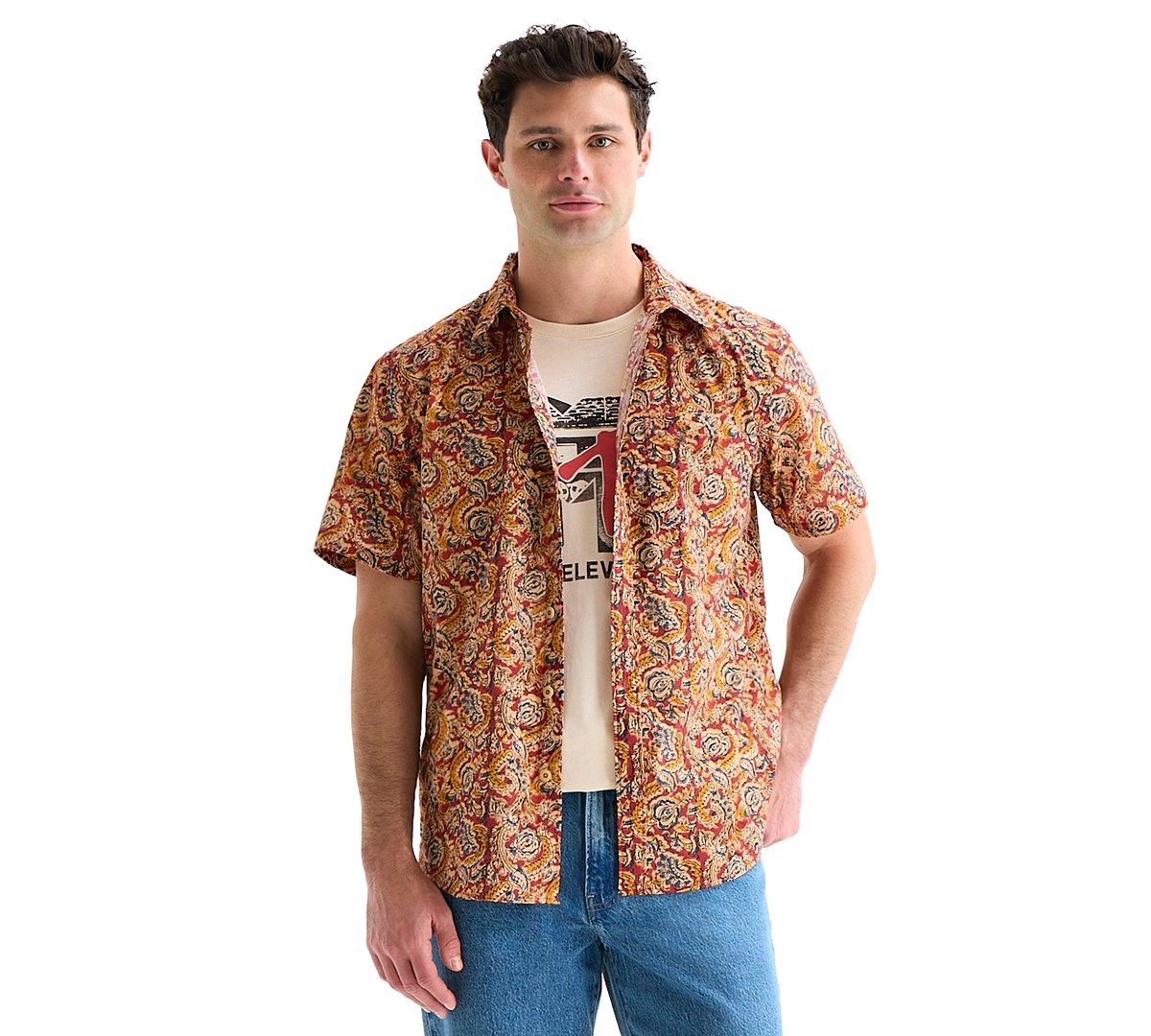 Click here for Lucky Brand Mens San Gabriel Floral Print Shirt -... prices