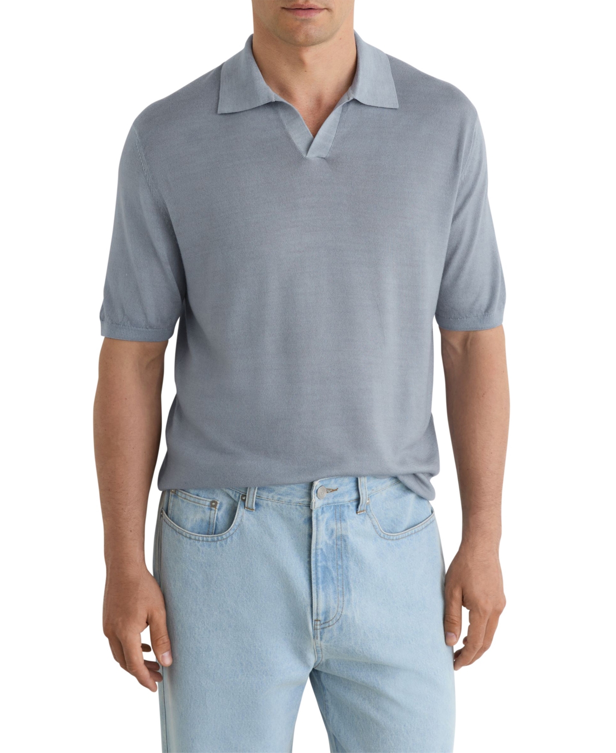 Click here for Reiss Mens Rook Pigment-Dyed Merino Wool Open-Coll... prices