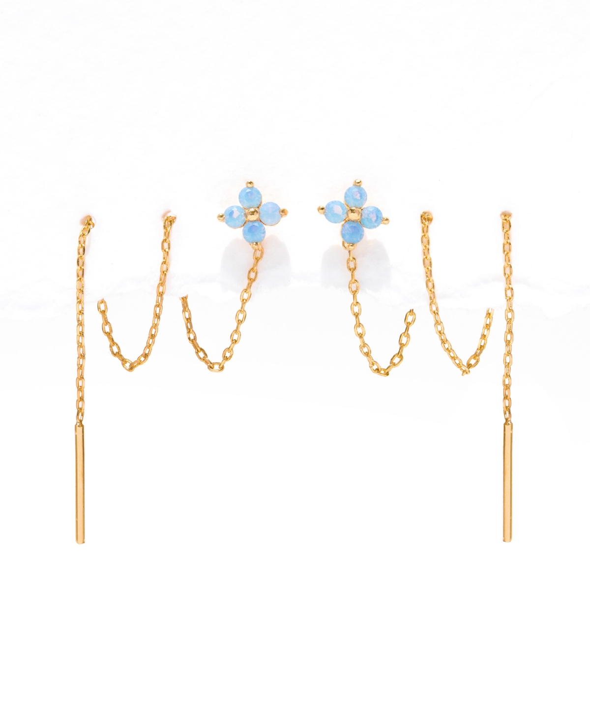 Click here for Girls Crew Crystal Blue Blossom Threader Earrings... prices