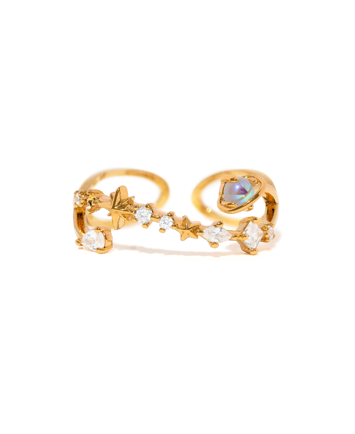 Click here for Girls Crew Crystal Solar Divide Adjustable Ring -... prices