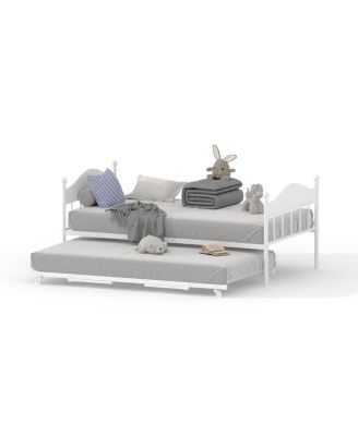 Click here for Homfan Daybed With Pop Up Trundle Metal Sofa Bed F... prices
