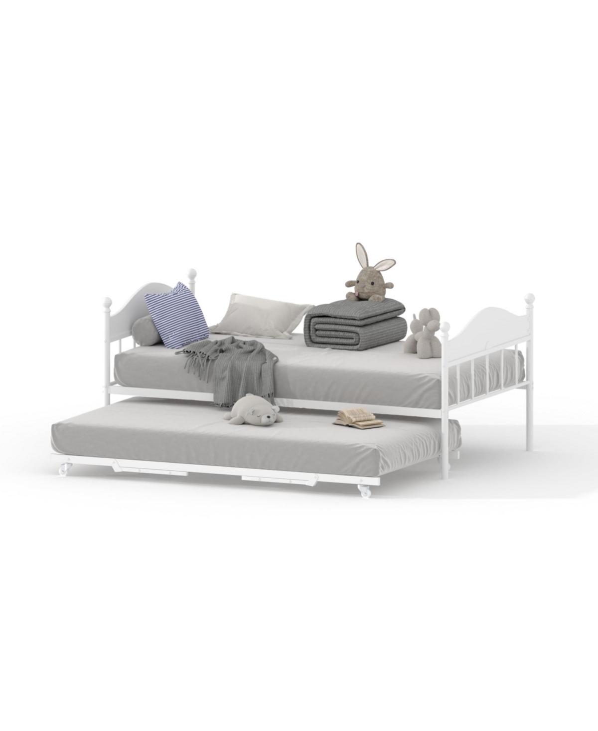 Click here for homfan Daybed with Pop-Up Trundle  Metal Sofa Bed... prices