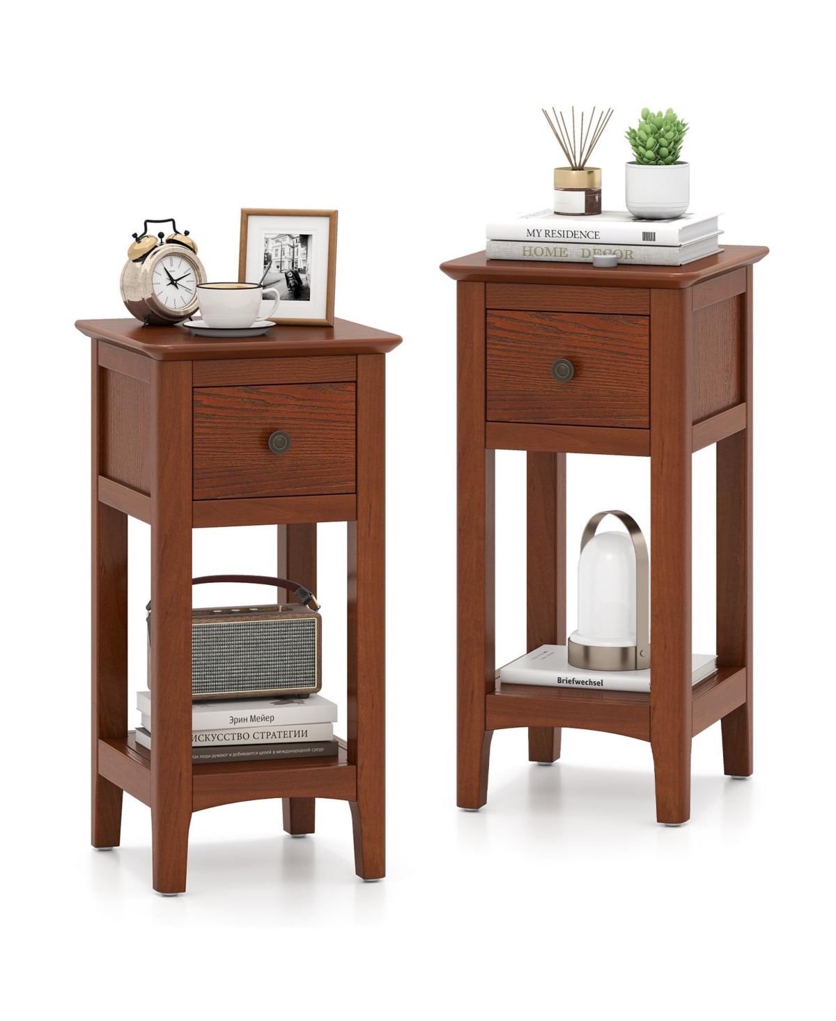 Click here for Gymax 2 Pieces Nightstand 3-Tier Bedside Table wit... prices