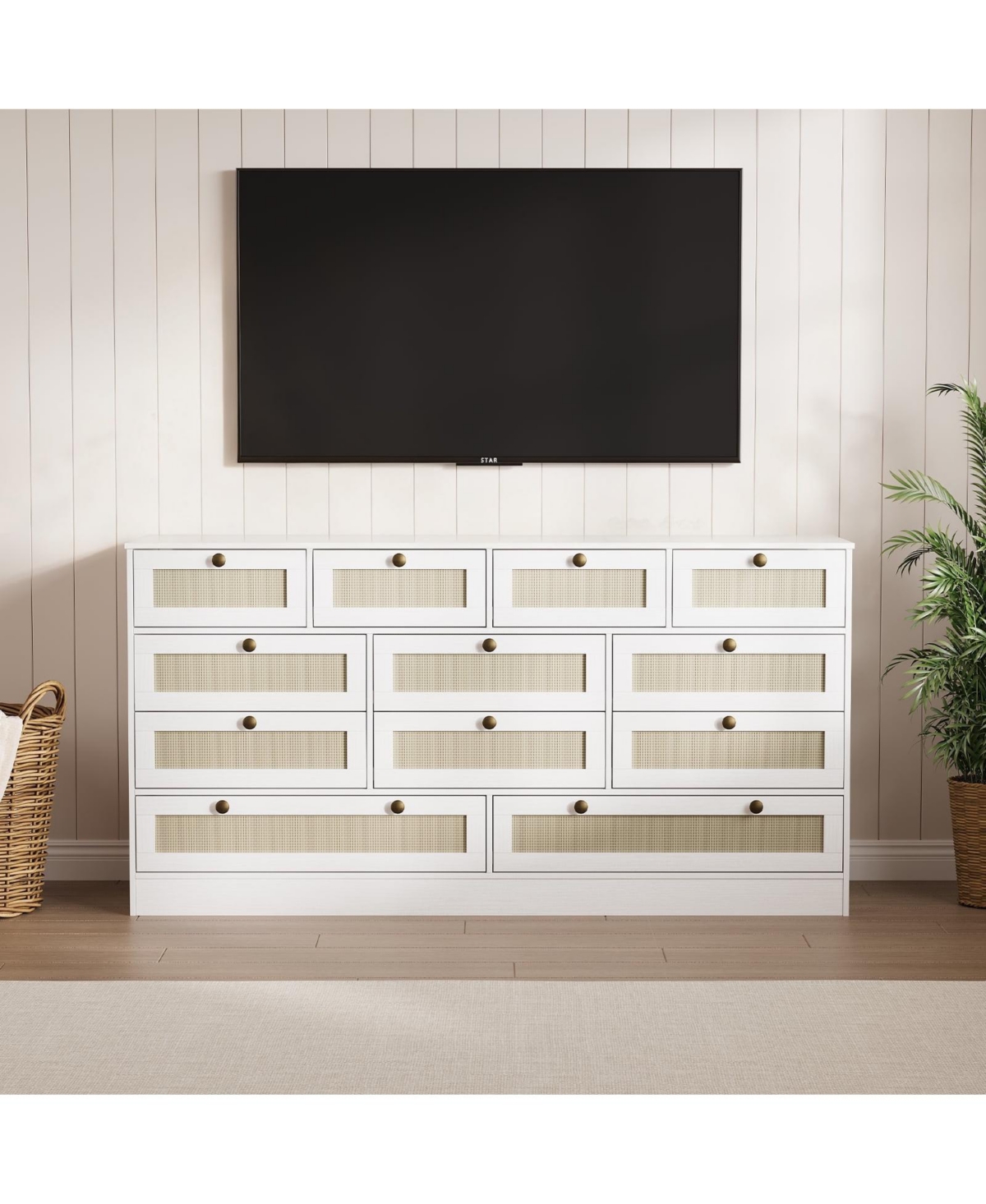 Click here for gaomon 12 Drawer Sturdy Wood Dresser  61 Wide with... prices