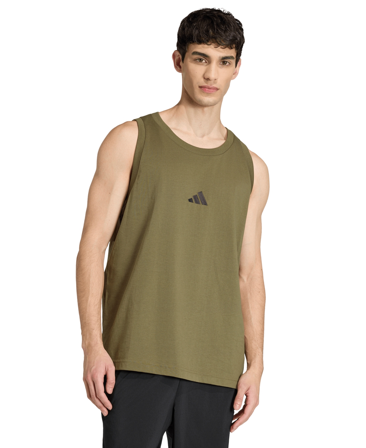 Click here for adidas Mens Small Logo Regular-Fit Tank Top - Oliv... prices