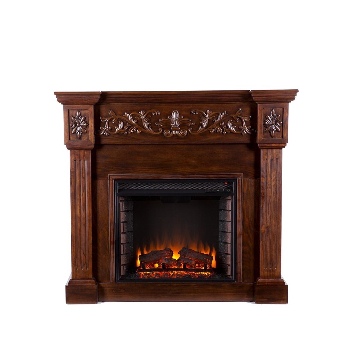Click here for Augusta Home Calvert Electric Fireplace - Brown/or... prices