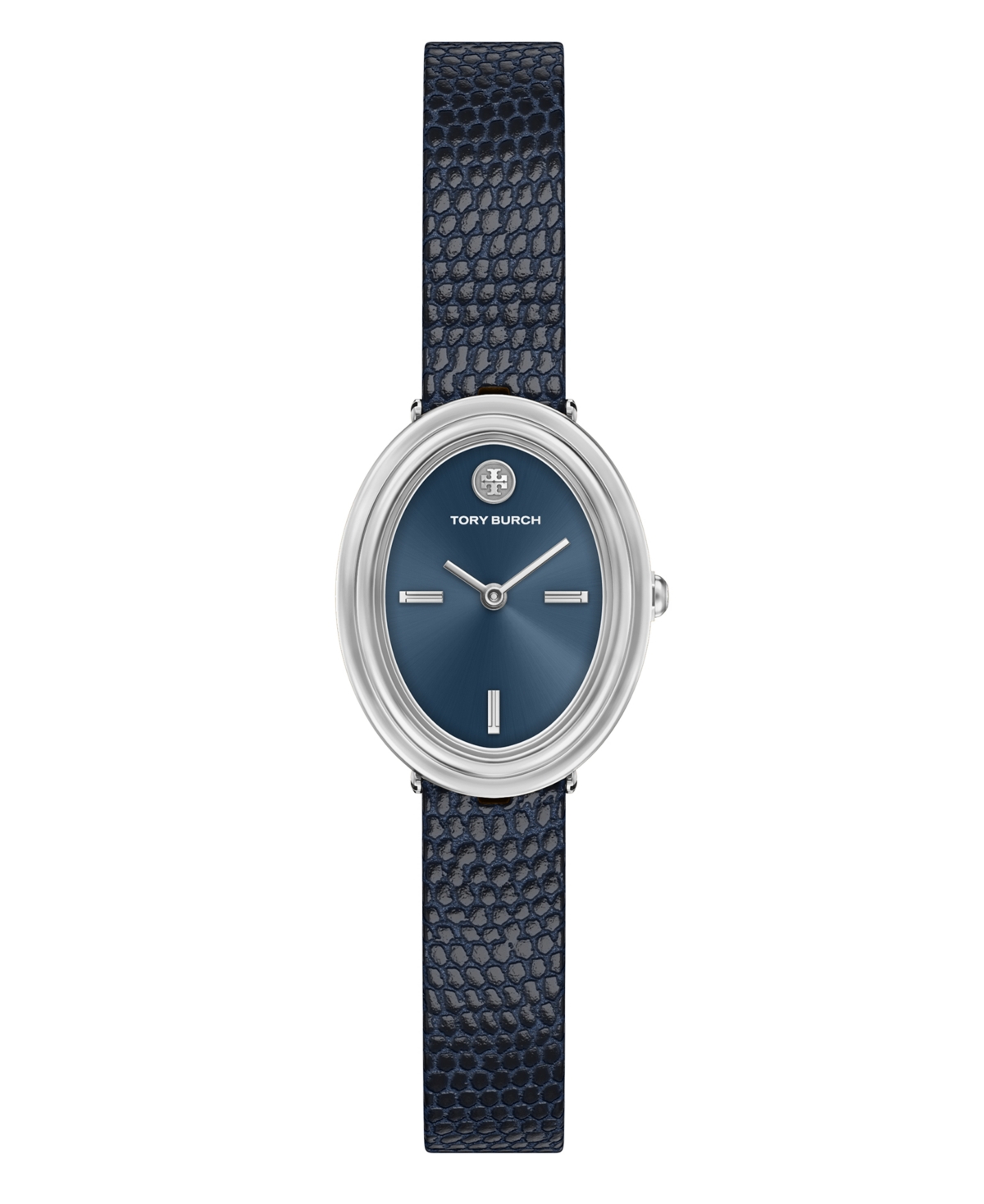 Click here for Tory Burch Womens Oval Blue Leather Watch 22mm - B... prices