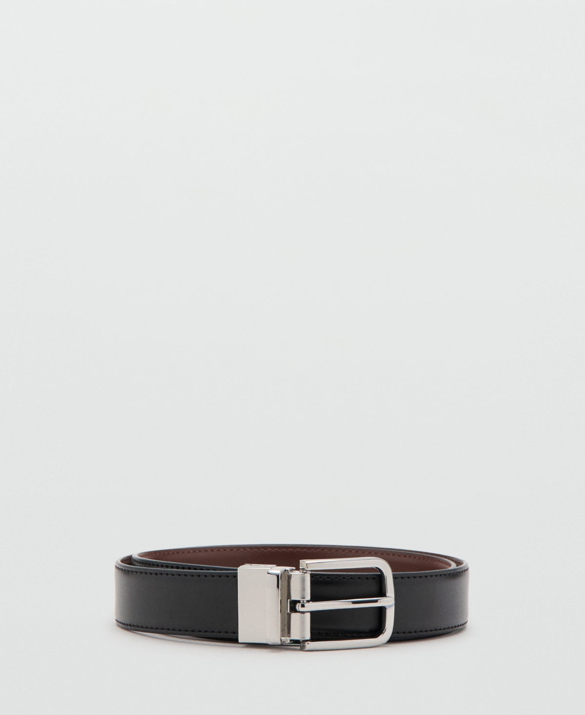 Click here for Mango Mens Reversible Suit Leather Belt - Black prices