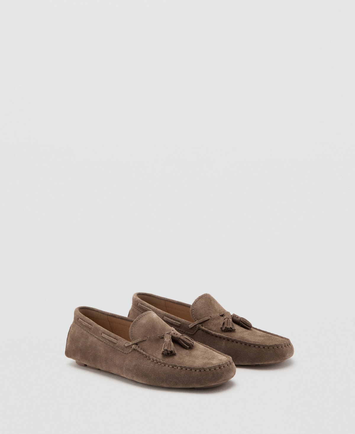 Click here for Mango Mens Fringe Suede Driving Shoes - Medium Bro... prices