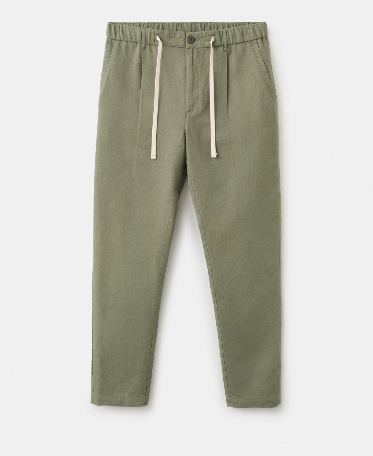 Click here for Mango Mens Slim-Fit Cropped Cotton-Linen Pants - F... prices
