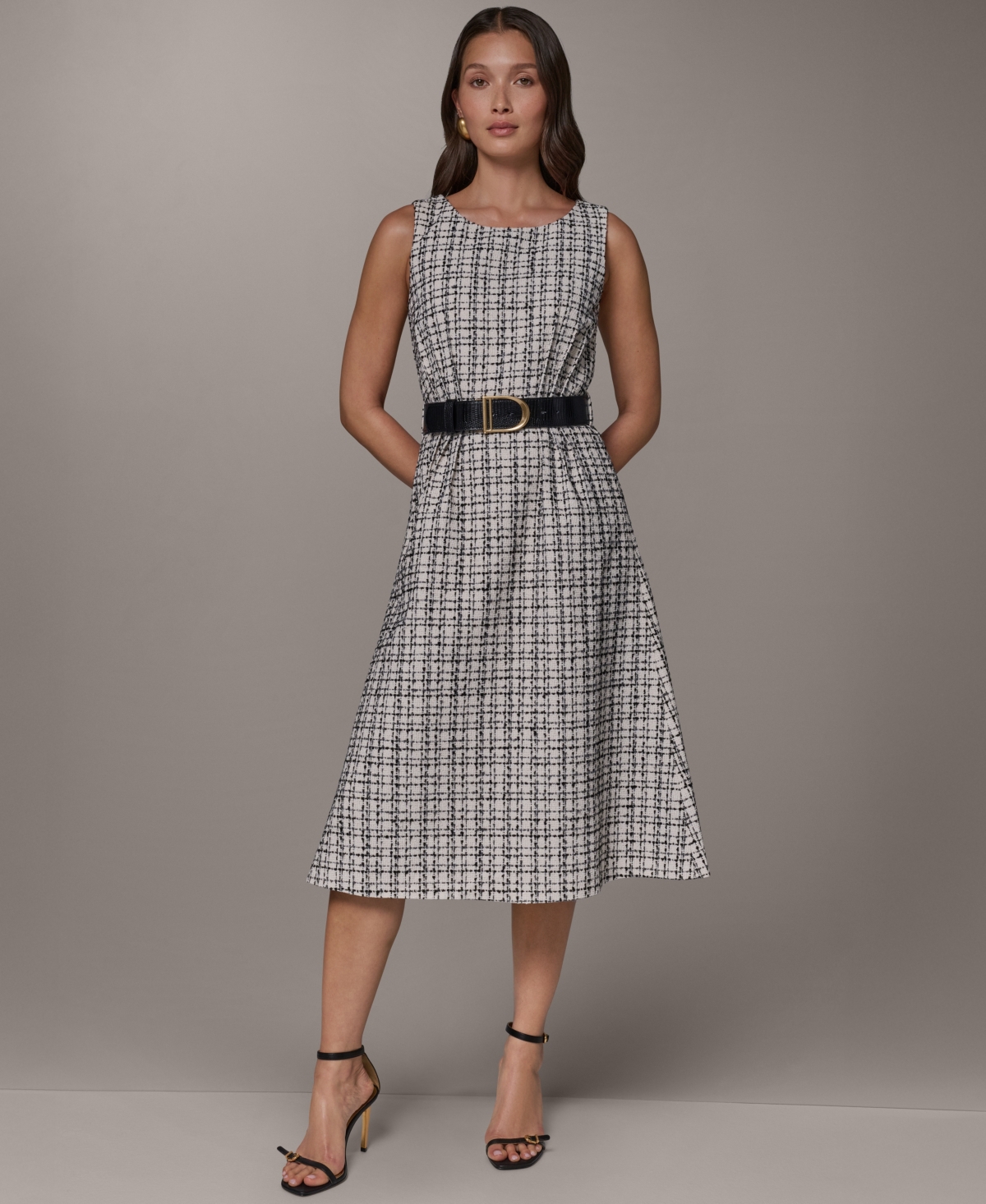 Click here for Donna Karan New York Womens Sleeveless Plaid Tweed... prices