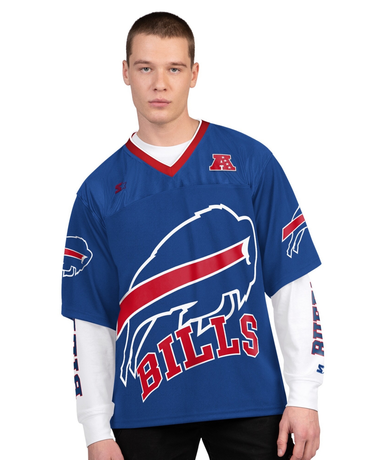 Click here for Starter Mens Royal/White Buffalo Bills Short Sleev... prices