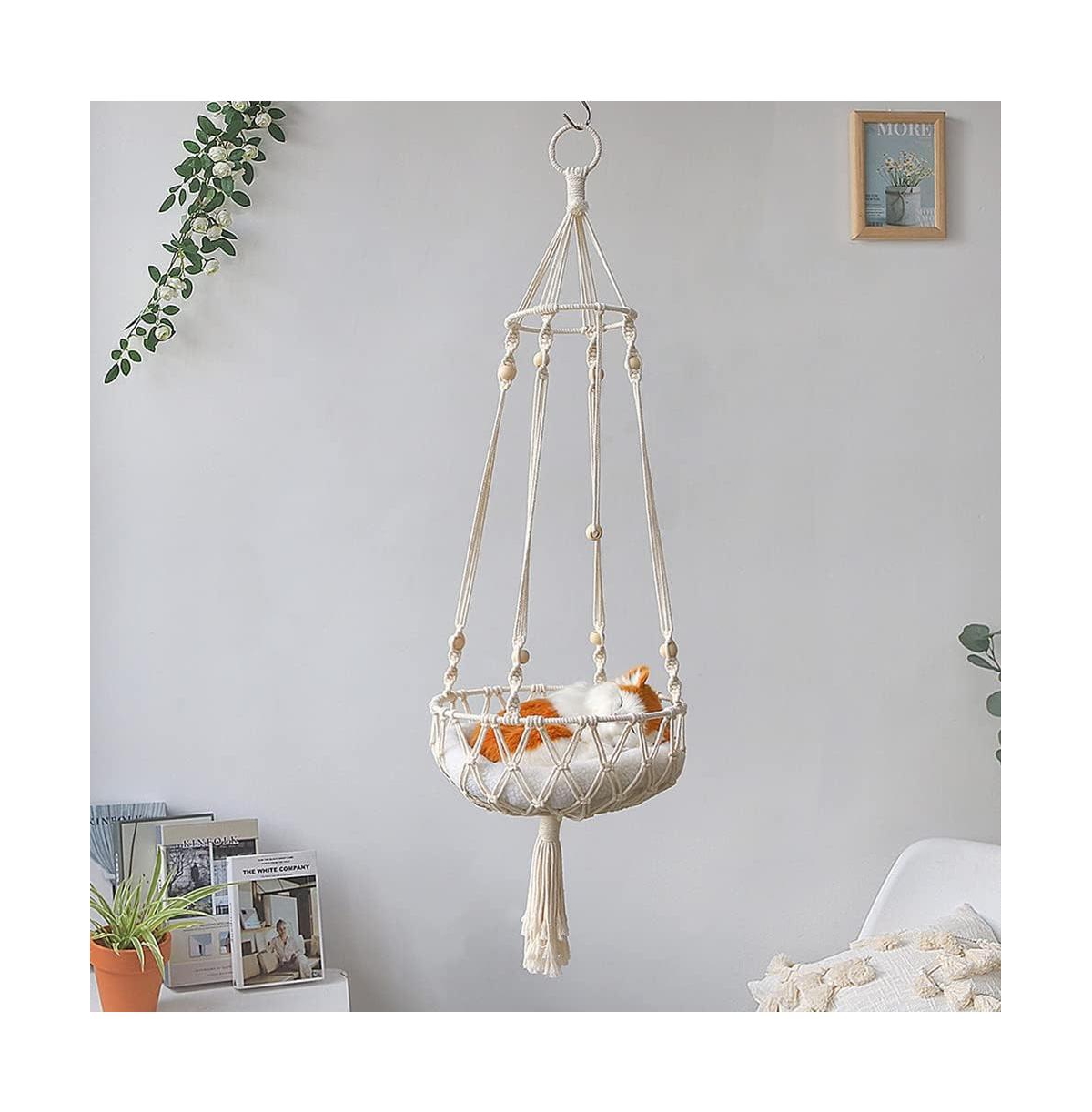 Click here for gaomon Macrame Cat Hammock Hanging Cat Bed - Boho... prices