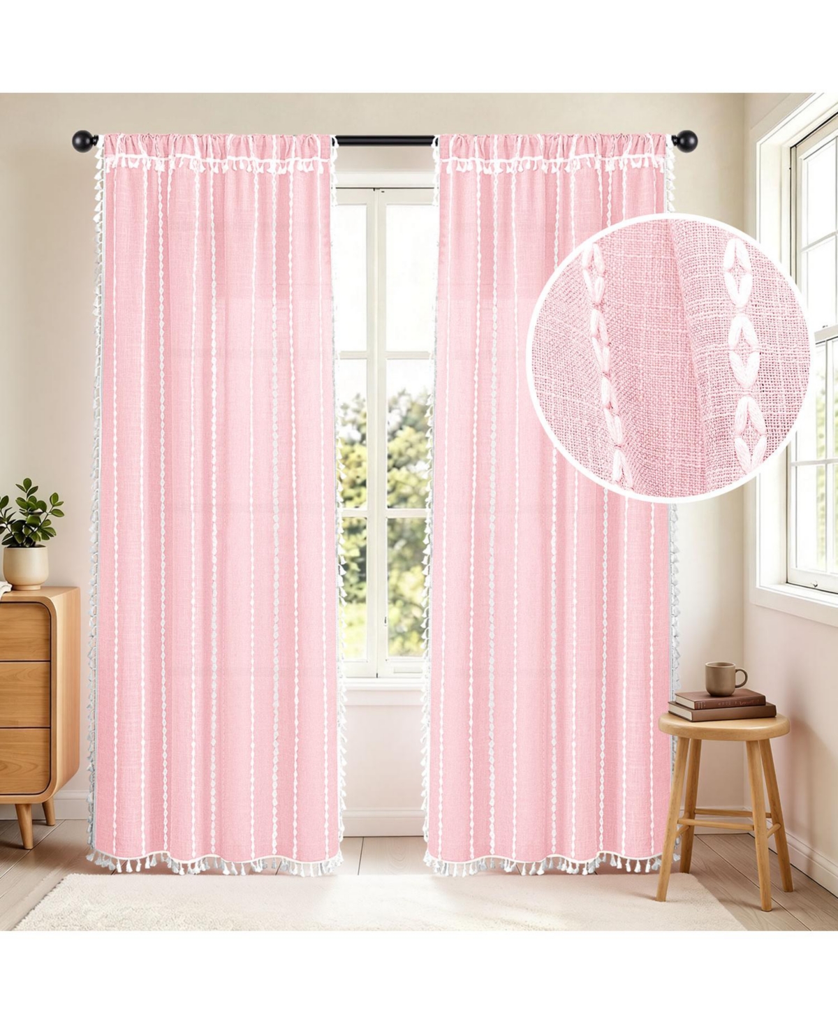 Click here for Awesome Home Casual Fringe Light Filtering Curtain... prices
