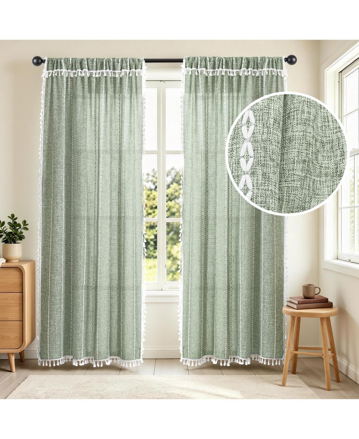 Click here for Awesome Home Casual Fringe Light Filtering Curtain... prices