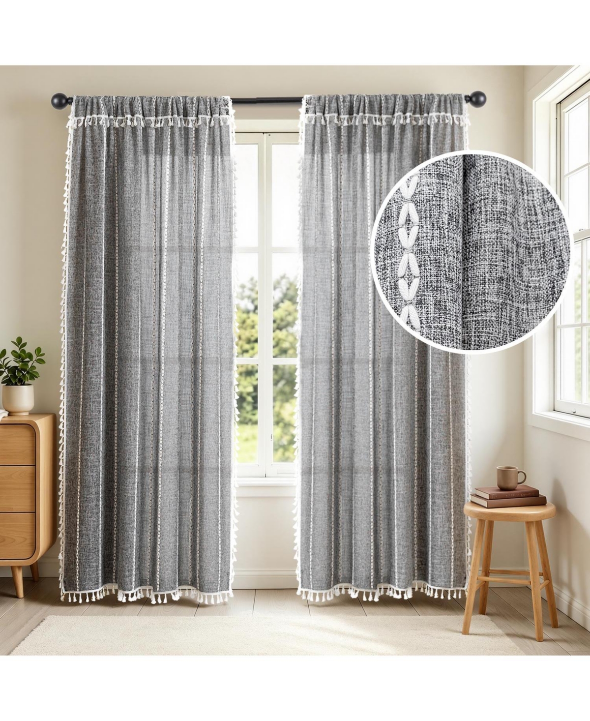 Click here for Awesome Home Casual Fringe Light Filtering Curtain... prices