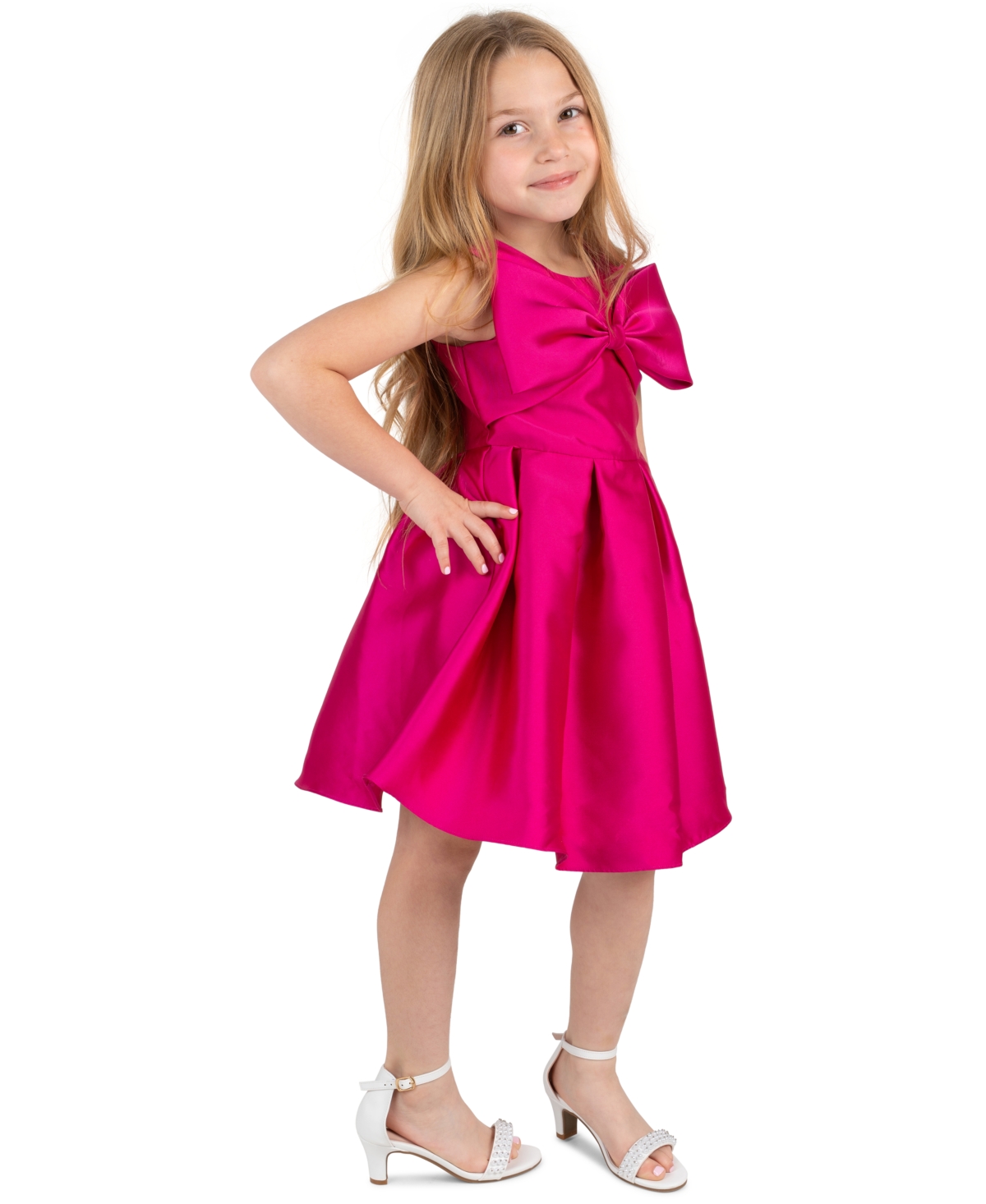 Click here for Rare Editions Girls 2T-6X Mikado Bow Bodice Pleate... prices