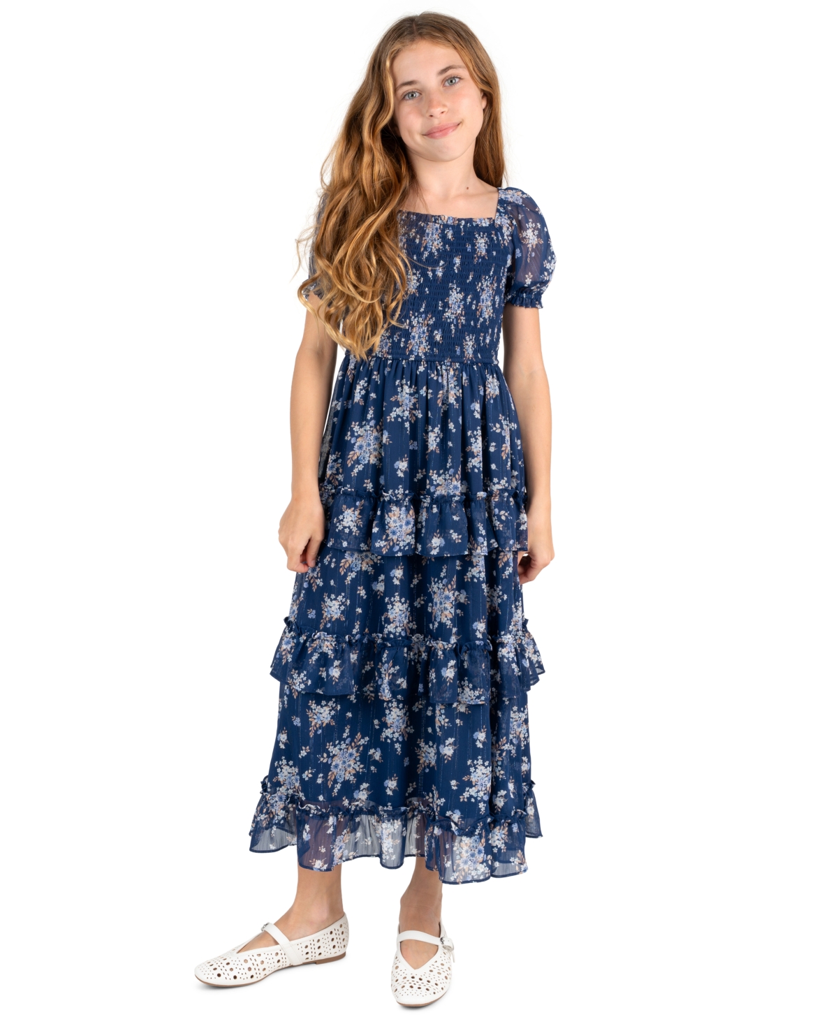 Click here for Rare Editions Girls 7-16 Printed Lurex Chiffon Puf... prices
