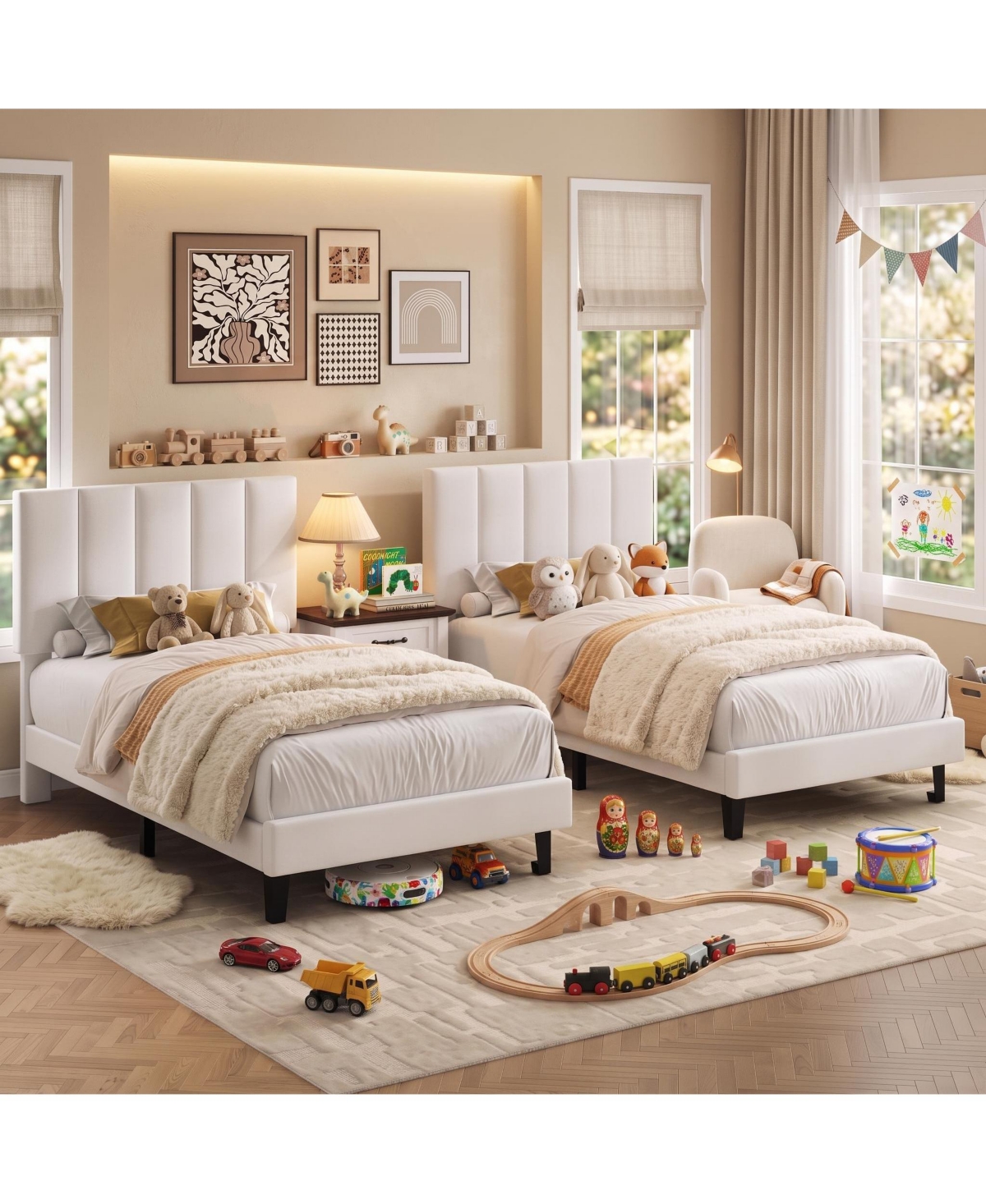 Click here for gaomon Set of 2 Size Bed Frame with Adjustable Hei... prices
