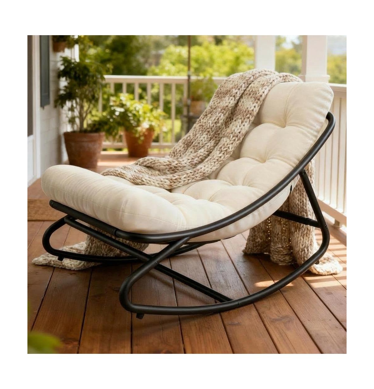 Click here for gaomon Weather Resistant Metal Rocking Chair for O... prices
