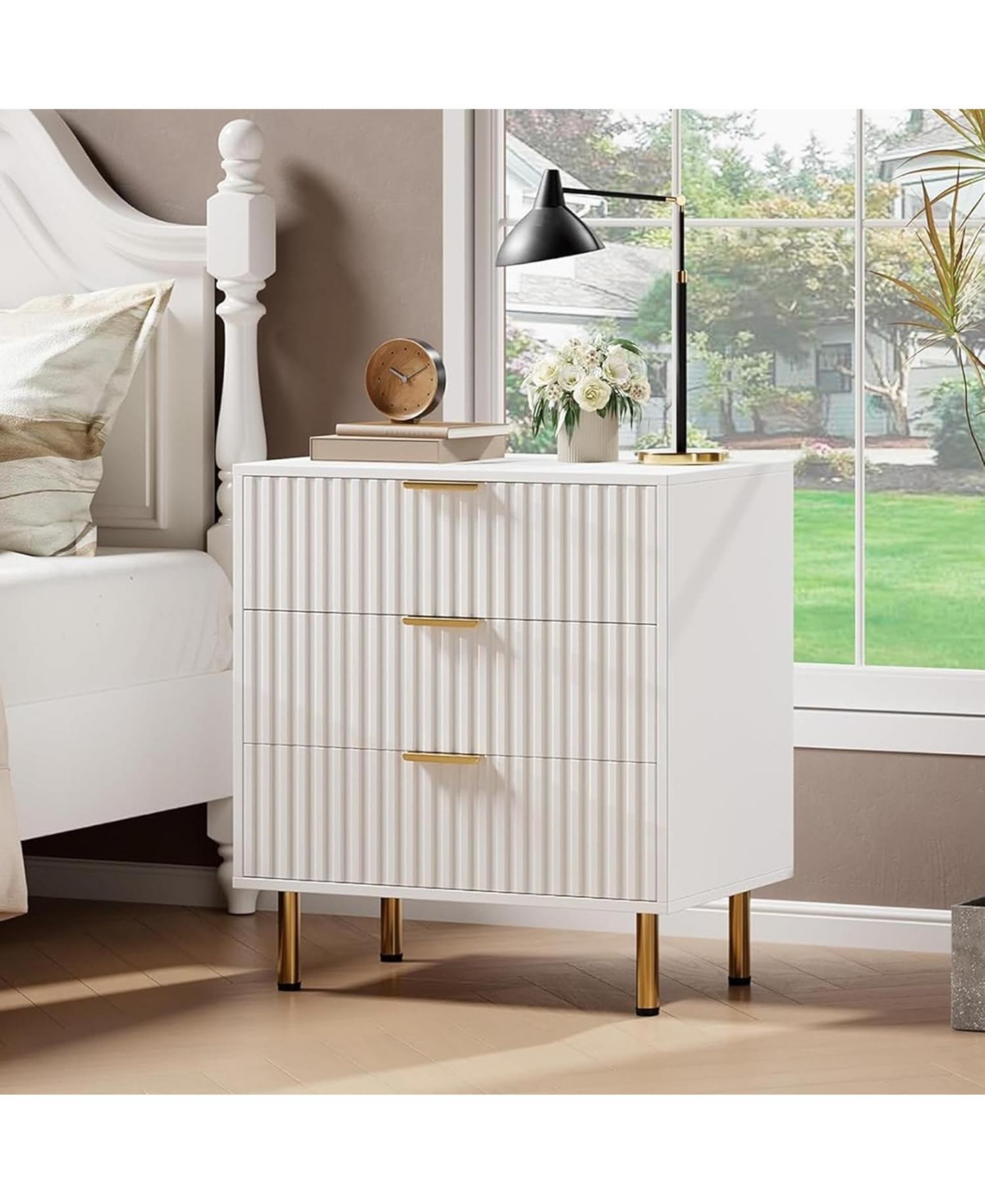Click here for gaomon 3 Drawer Dresser for Bedroom  Fluted Dresse... prices