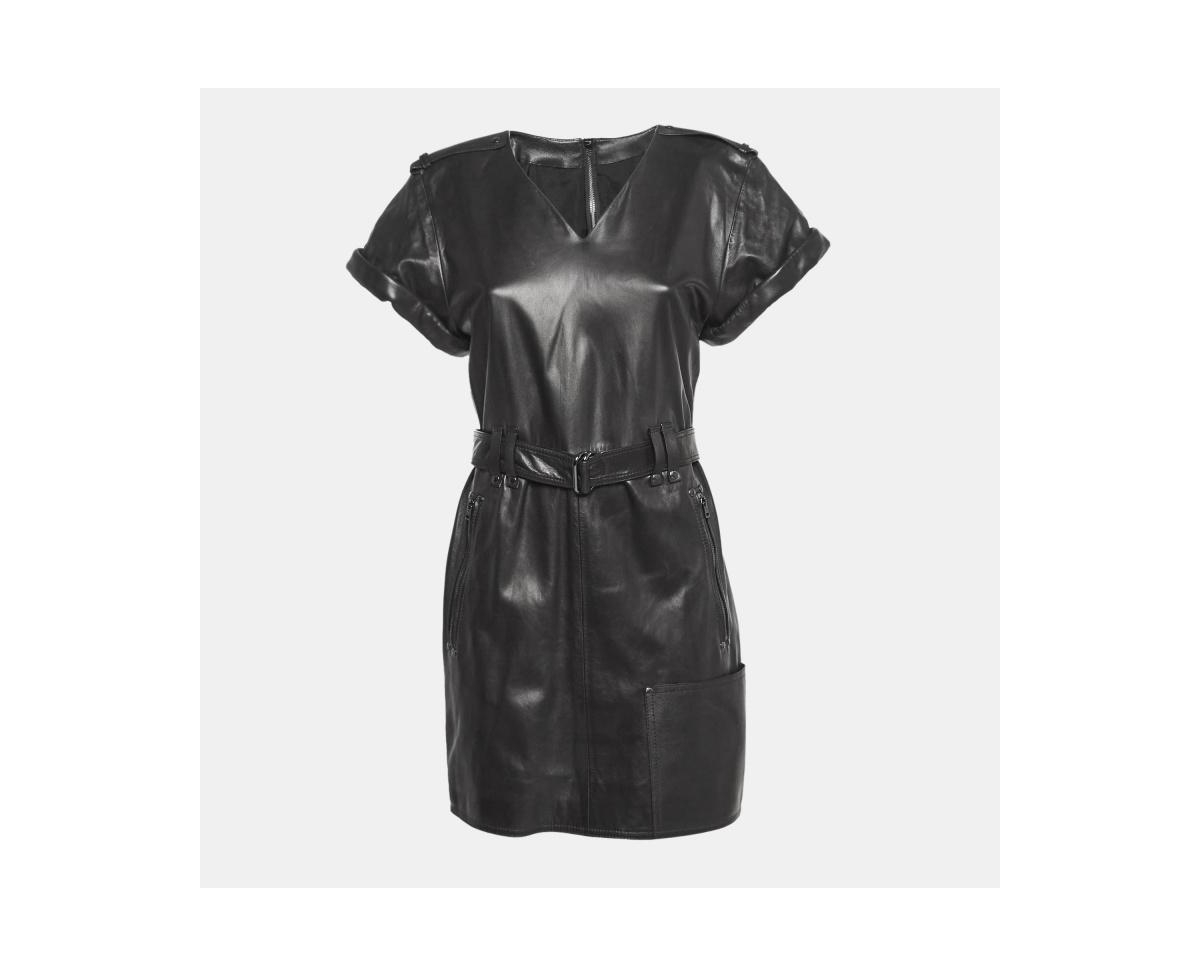 Click here for Pre-Owned Tom Ford Womens Black Leather V-Neck Bel... prices