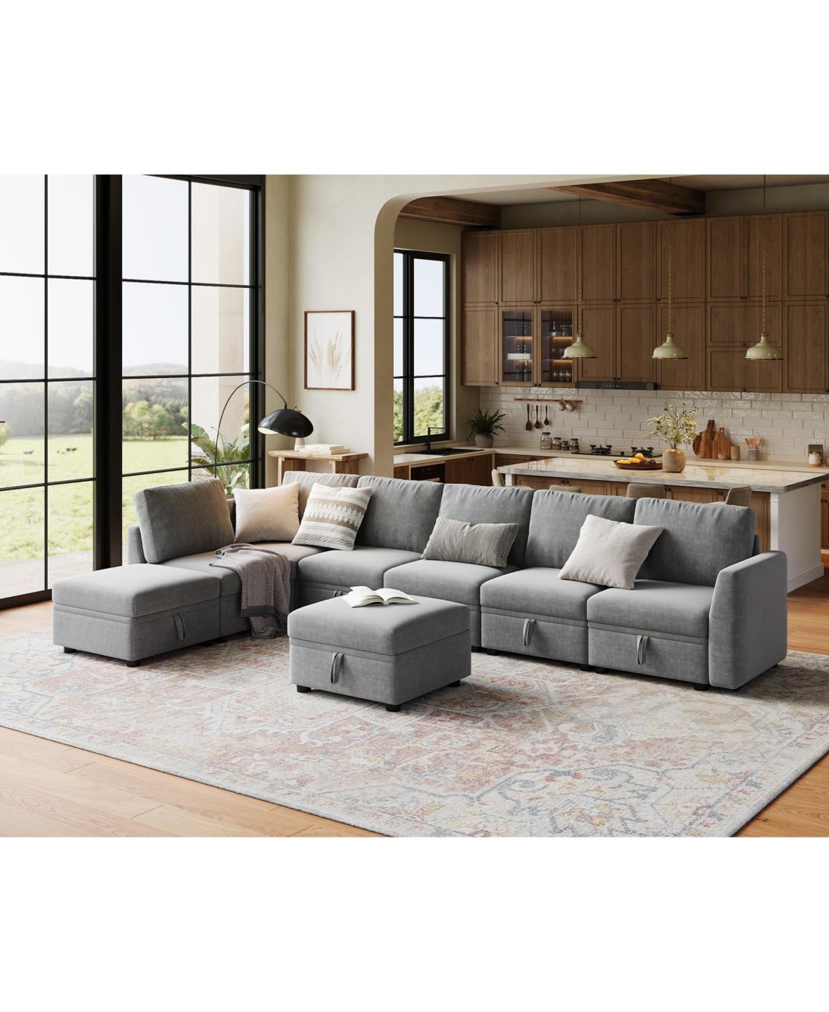 Click here for gaomon 137.4 Chenille Modular Sectional Sofa U Sha... prices