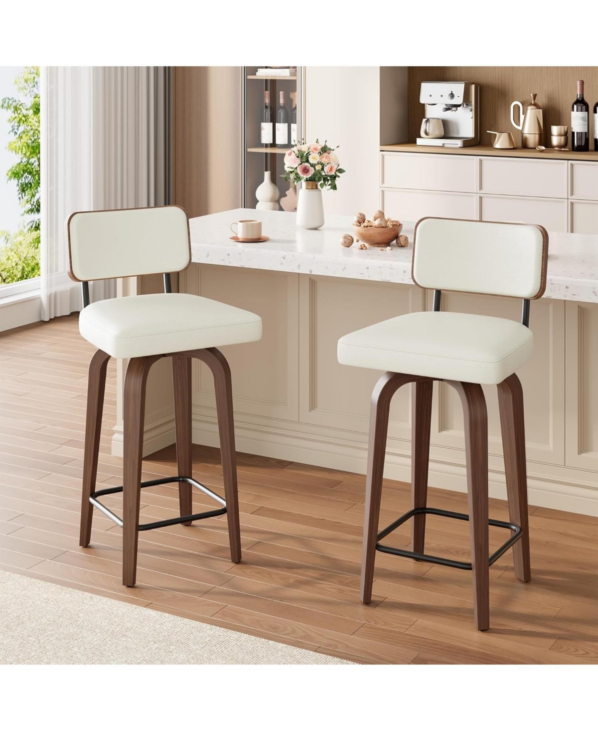 Click here for gaomon Set of 2 Swivel Bar Stools  26 Inch Upholst... prices