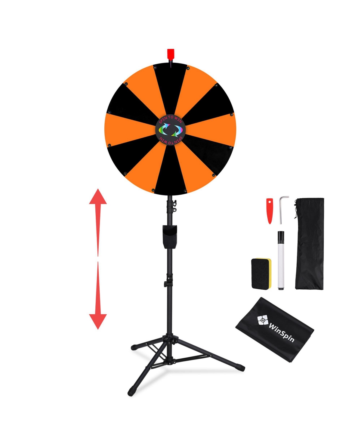 Click here for WinSpin 24 Display Prize Wheel Black and Orange Di... prices