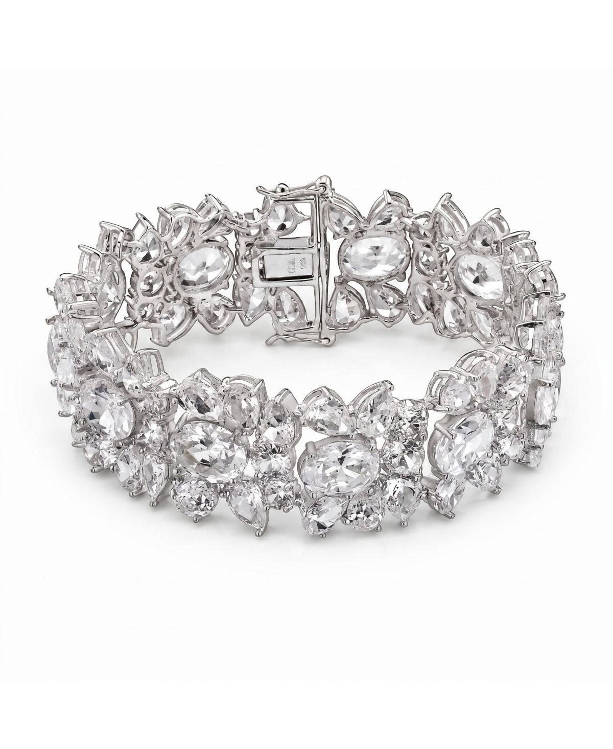 Click here for Genevive Exquisite Rhodium-Plated Sterling Silver... prices