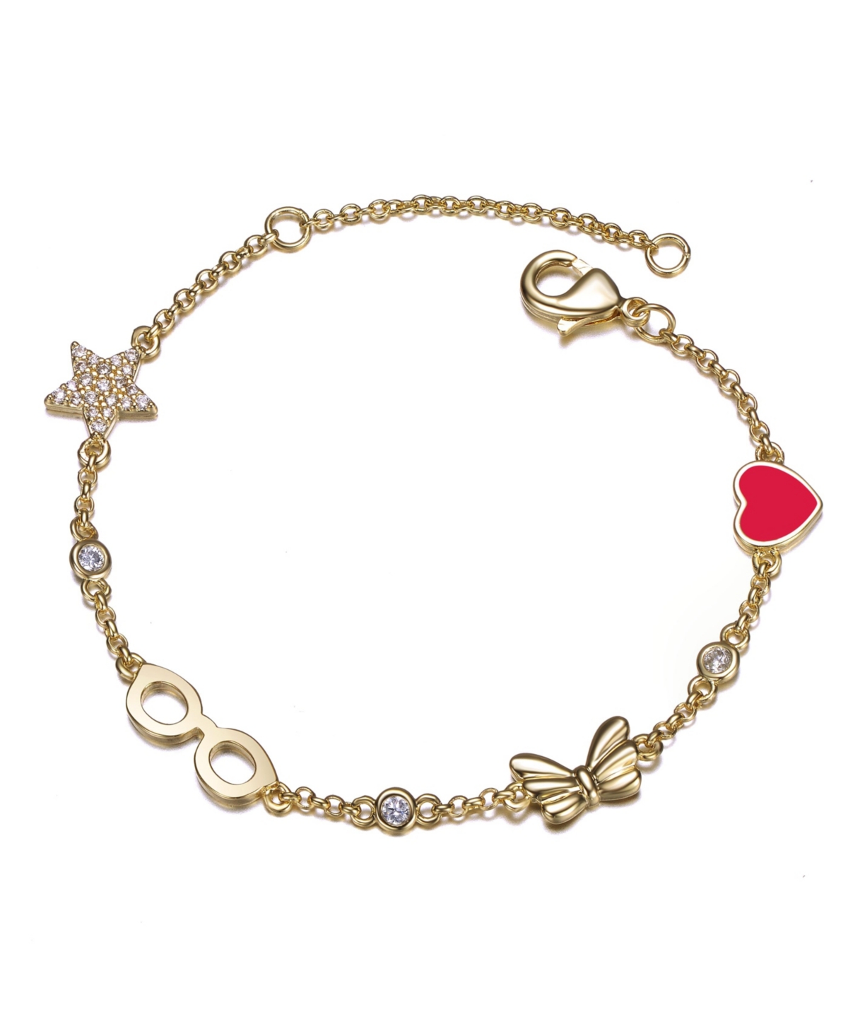 Click here for GiGiGirl 14K Gold Plated Bracelet for Kids - Red prices