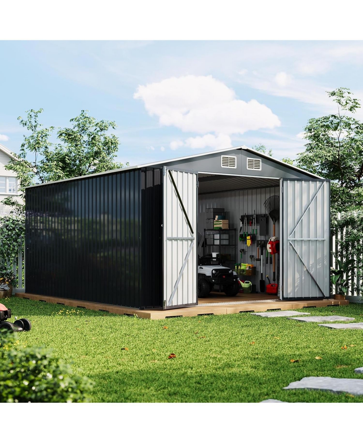 Click here for gaomon 10 x 12 feet Outdoor Storage Shed  Heavy-Du... prices