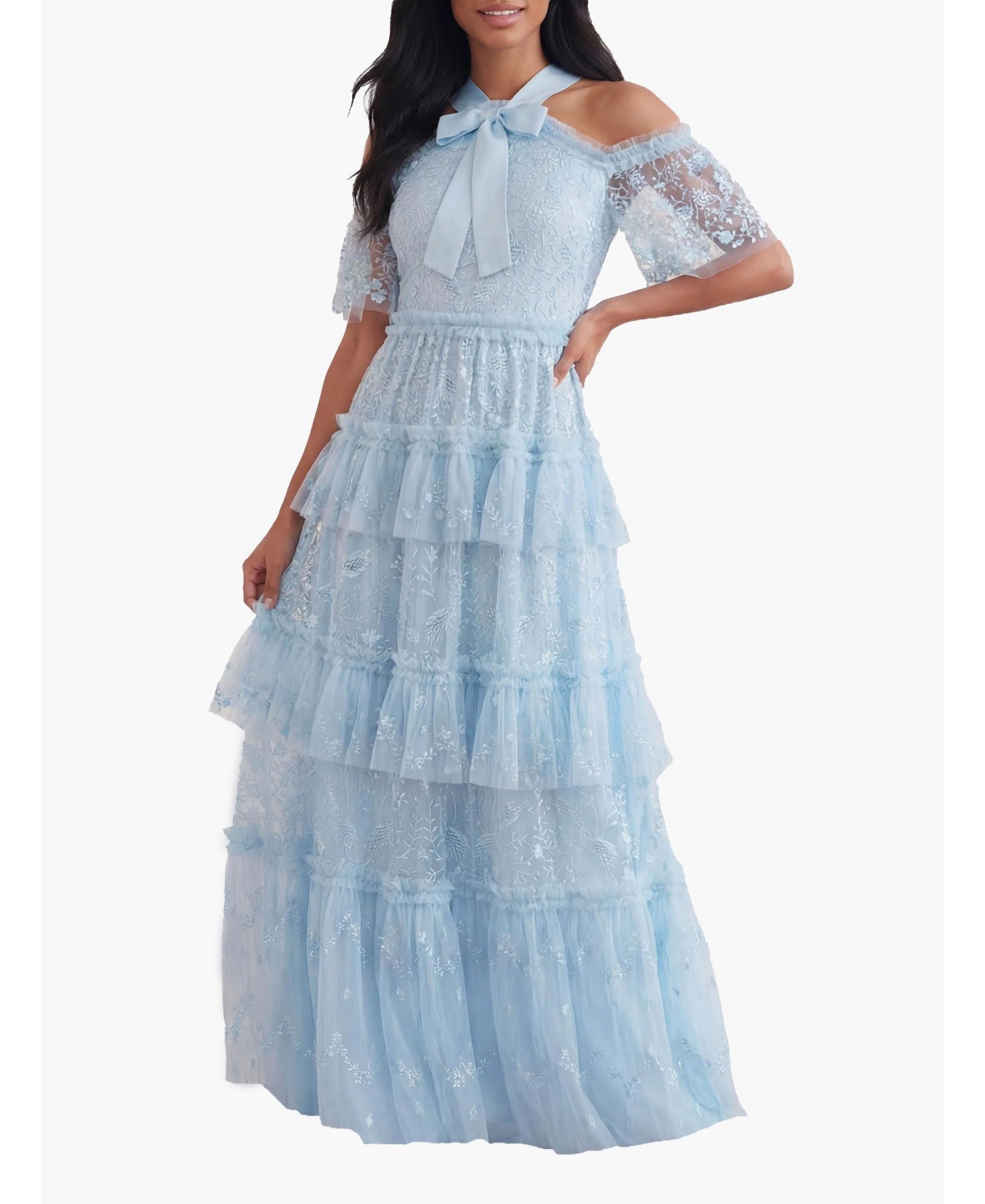 Click here for Needle & Thread Womens Primrose Tiered Maxi Gown -... prices