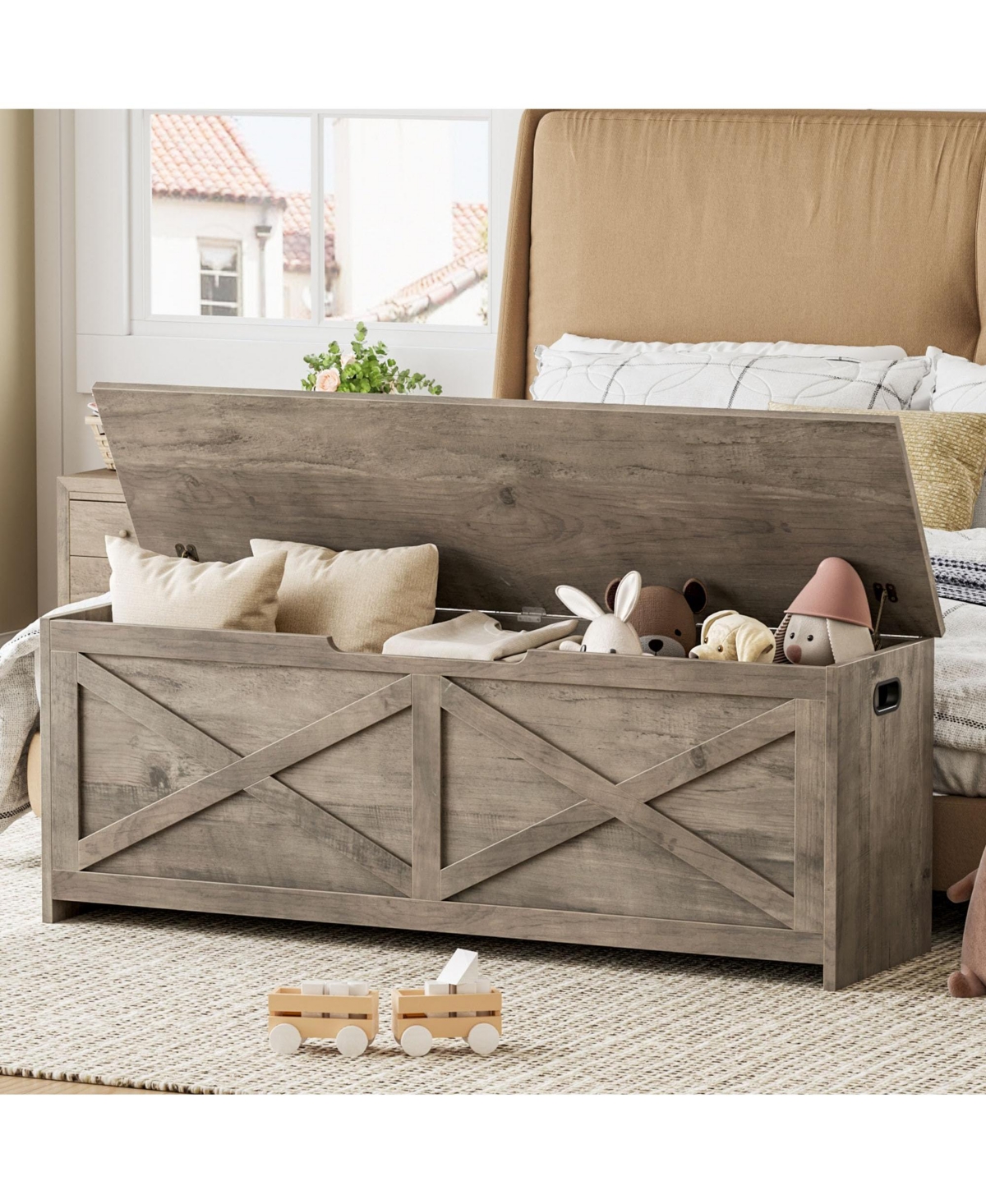 Click here for homfan 47.2 Wooden Storage Chest with Safety Hinge... prices