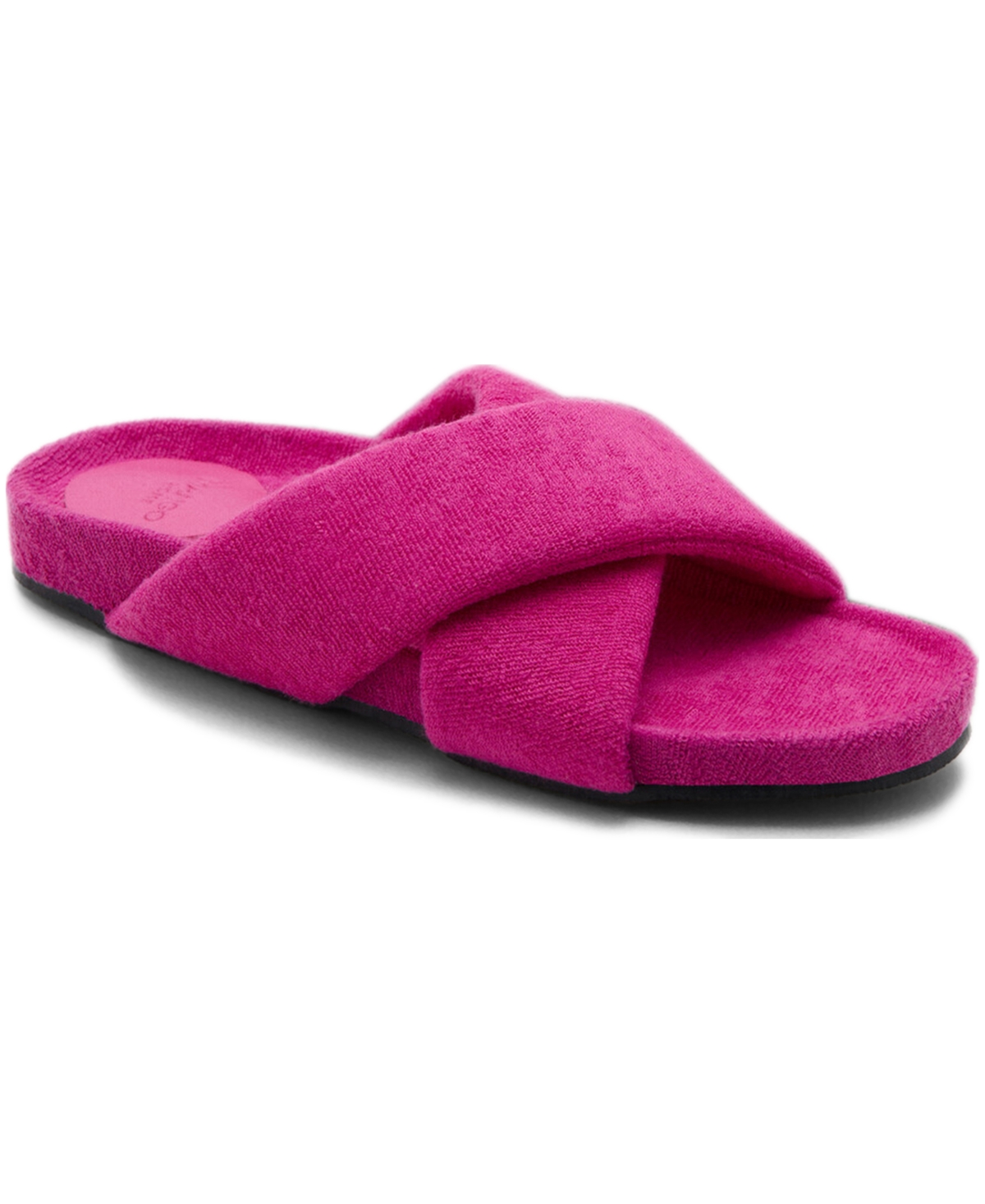 Click here for Mango Womens Crossed Straps Terry Slippers - Fuchs... prices