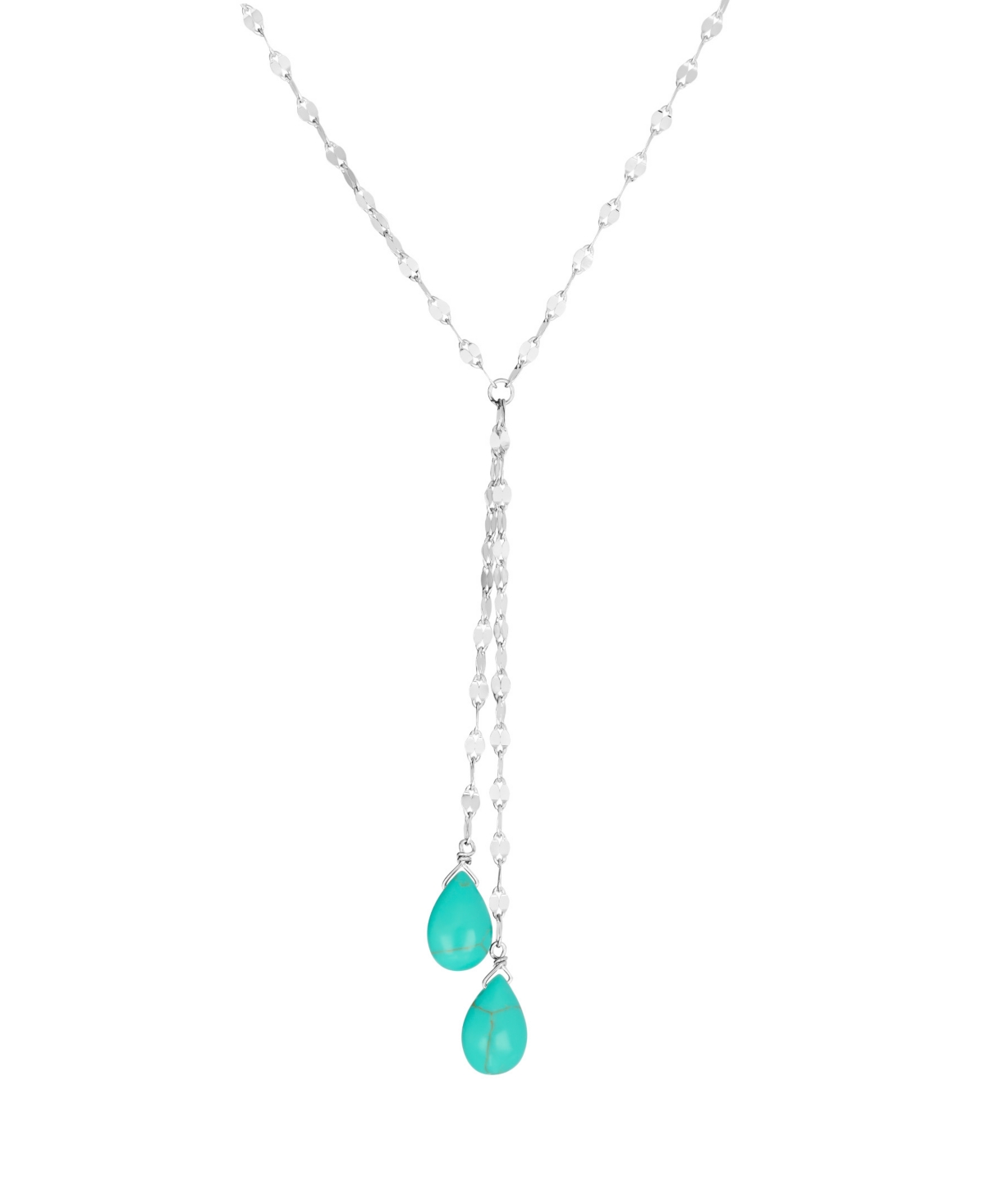 Click here for Macys Double Teardrop Beaded 16 +2 Mirror Y-Neckla... prices