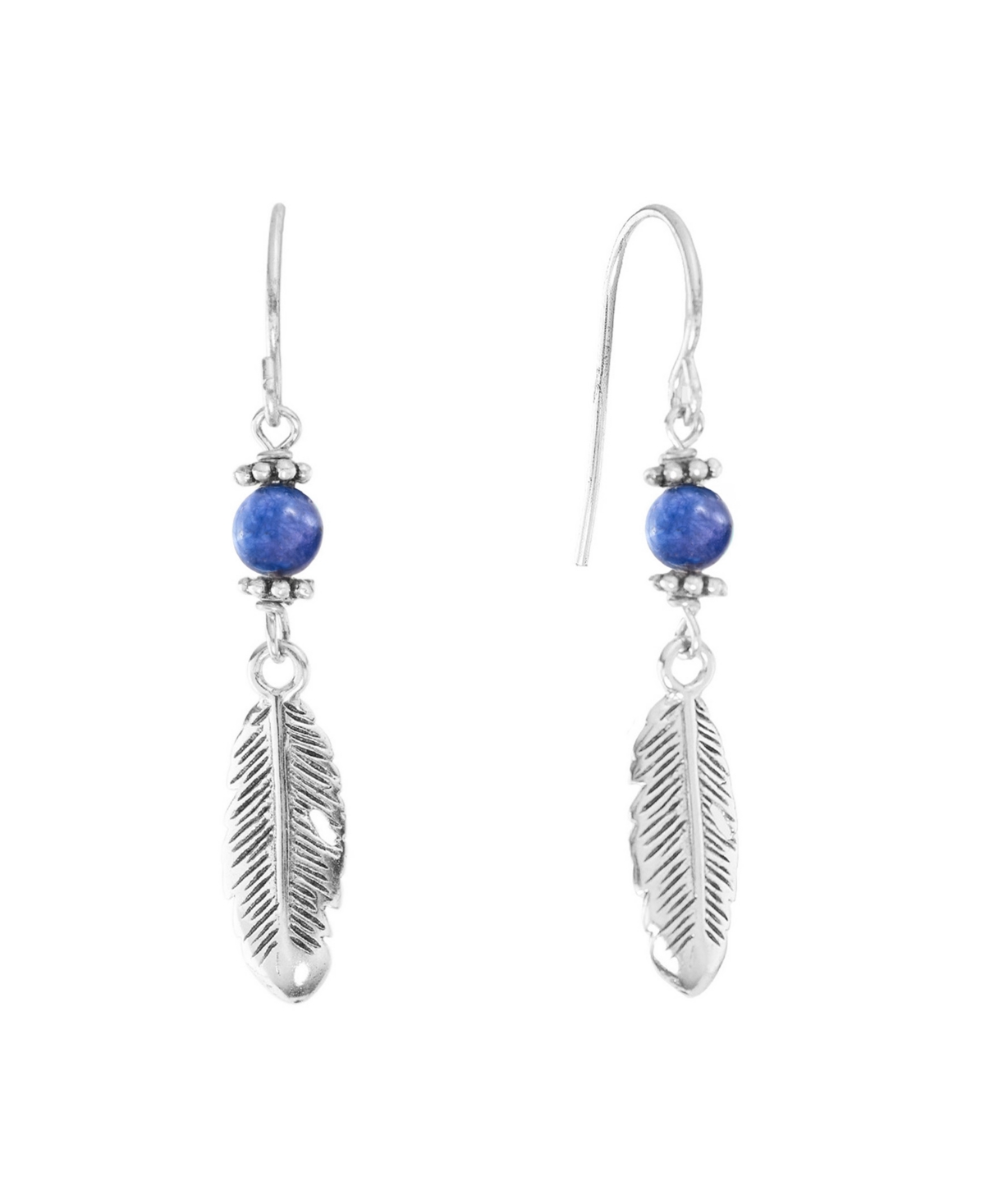 Click here for Macys Stone Beaded Leaf Drop Earrings - Silver prices