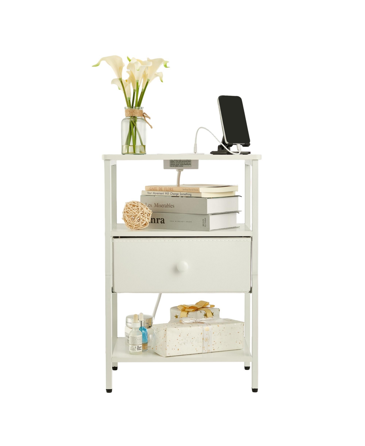 Click here for homfan Nightstand with Charging Station â 3-Tier... prices