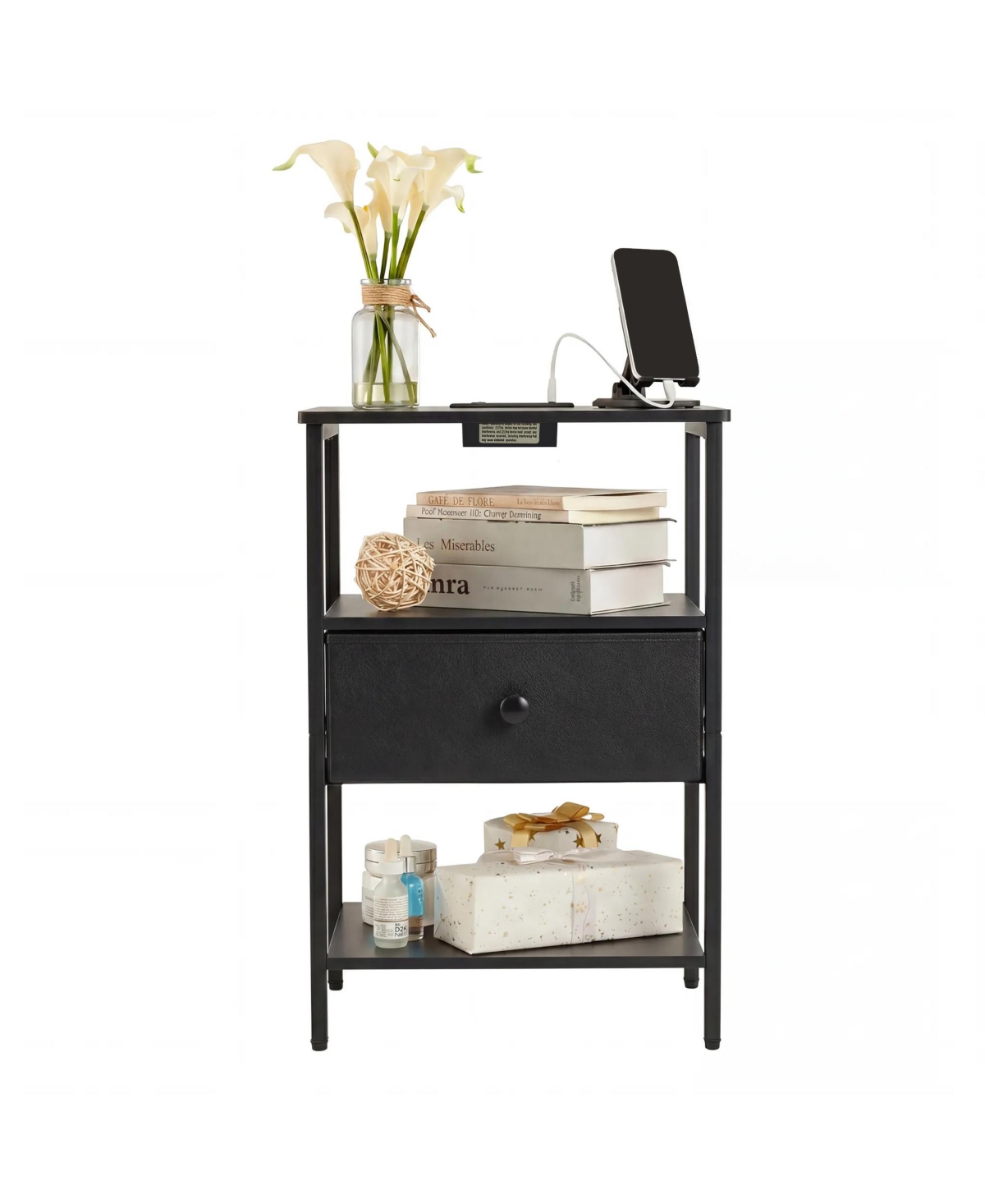 Click here for homfan Nightstand with Charging Station â 3-Tier... prices