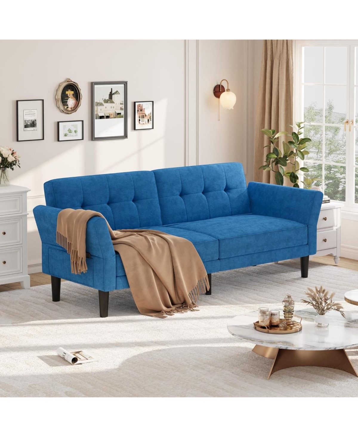 Click here for gaomon 89 Inch Convertible Sofa Bed  Modern Chenil... prices