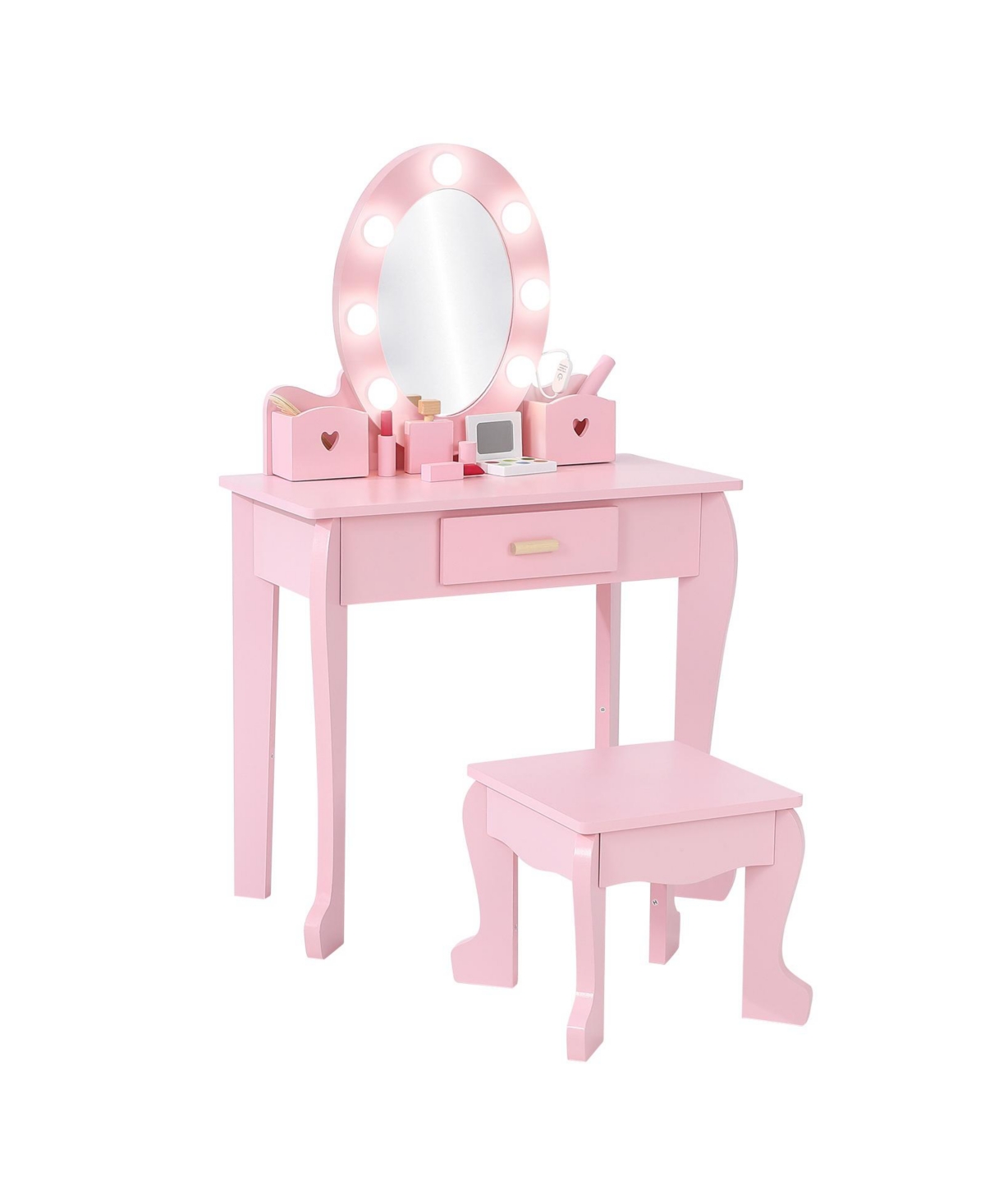 Click here for homfan Lighted Mirror Kids Vanity Table and Chair... prices