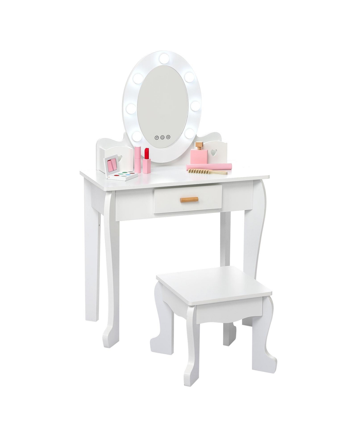 Click here for homfan Lighted Mirror Kids Vanity Table and Chair... prices