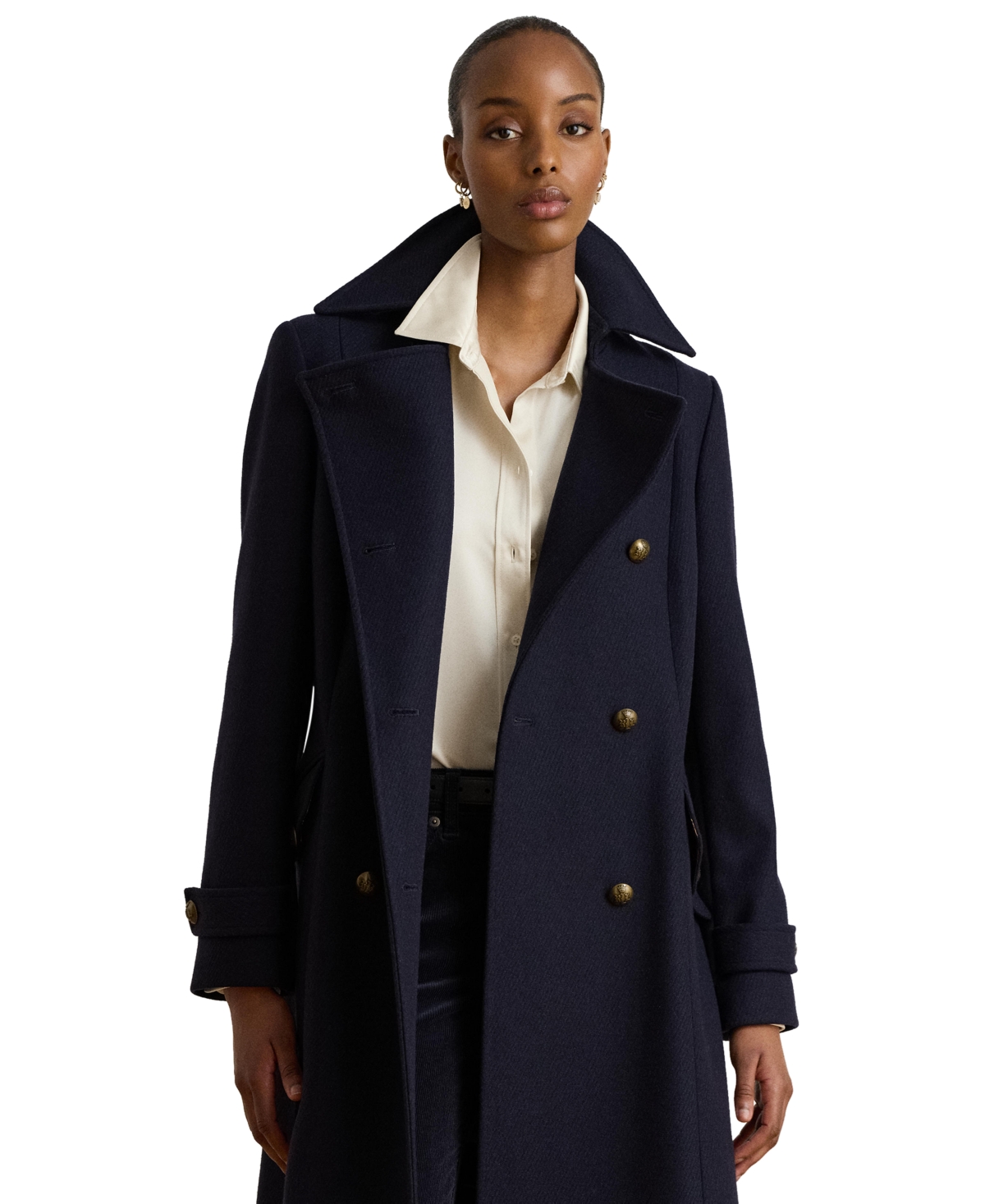 Click here for Lauren Ralph Lauren Womens Collared Coat - Regal N... prices