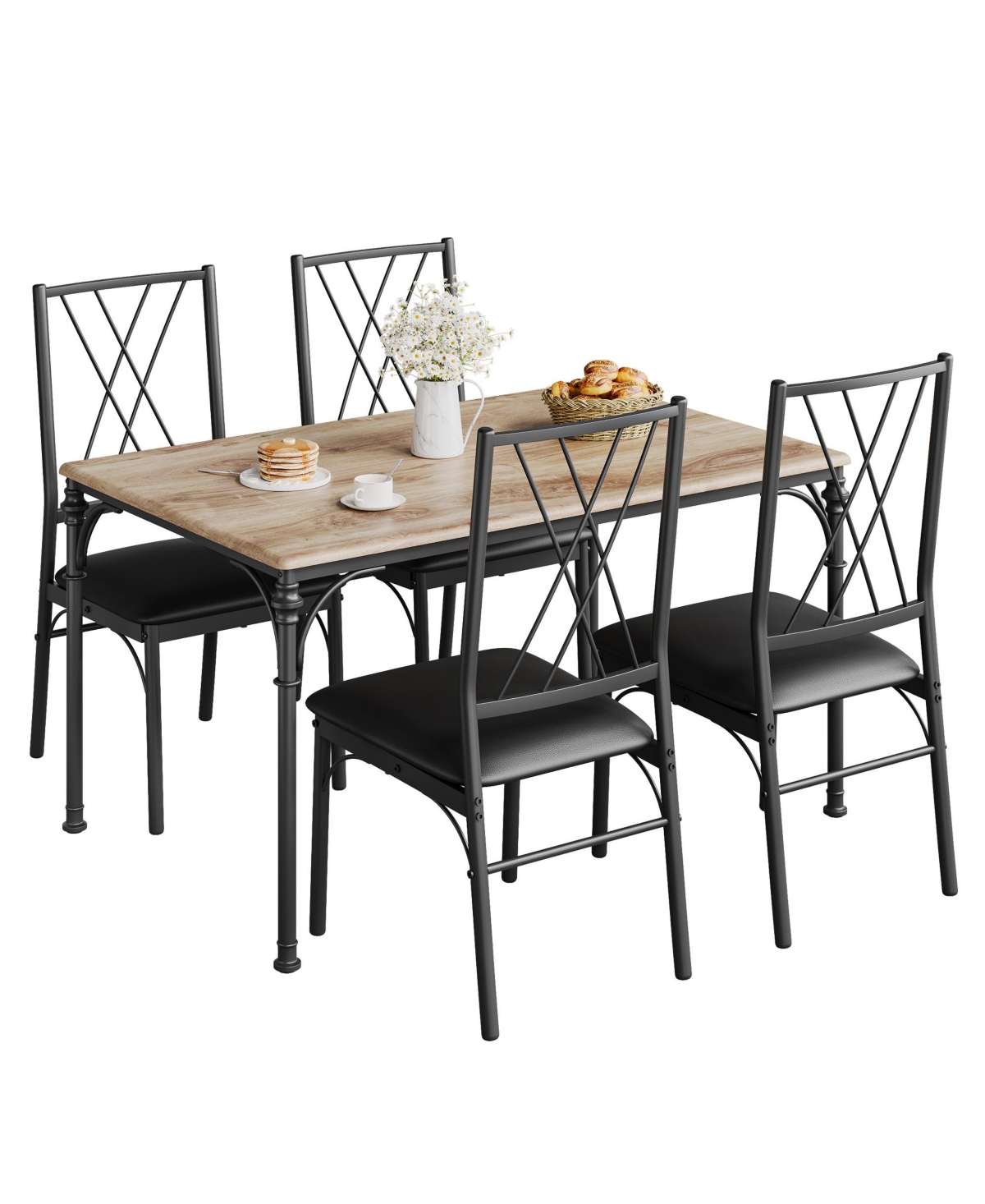 Click here for homfan Contemporary 5-Piece Dining Table Set Recta... prices